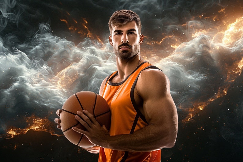 Basketball Smoke Sport Digital Backdrop Maternity, Photoshop Background ...