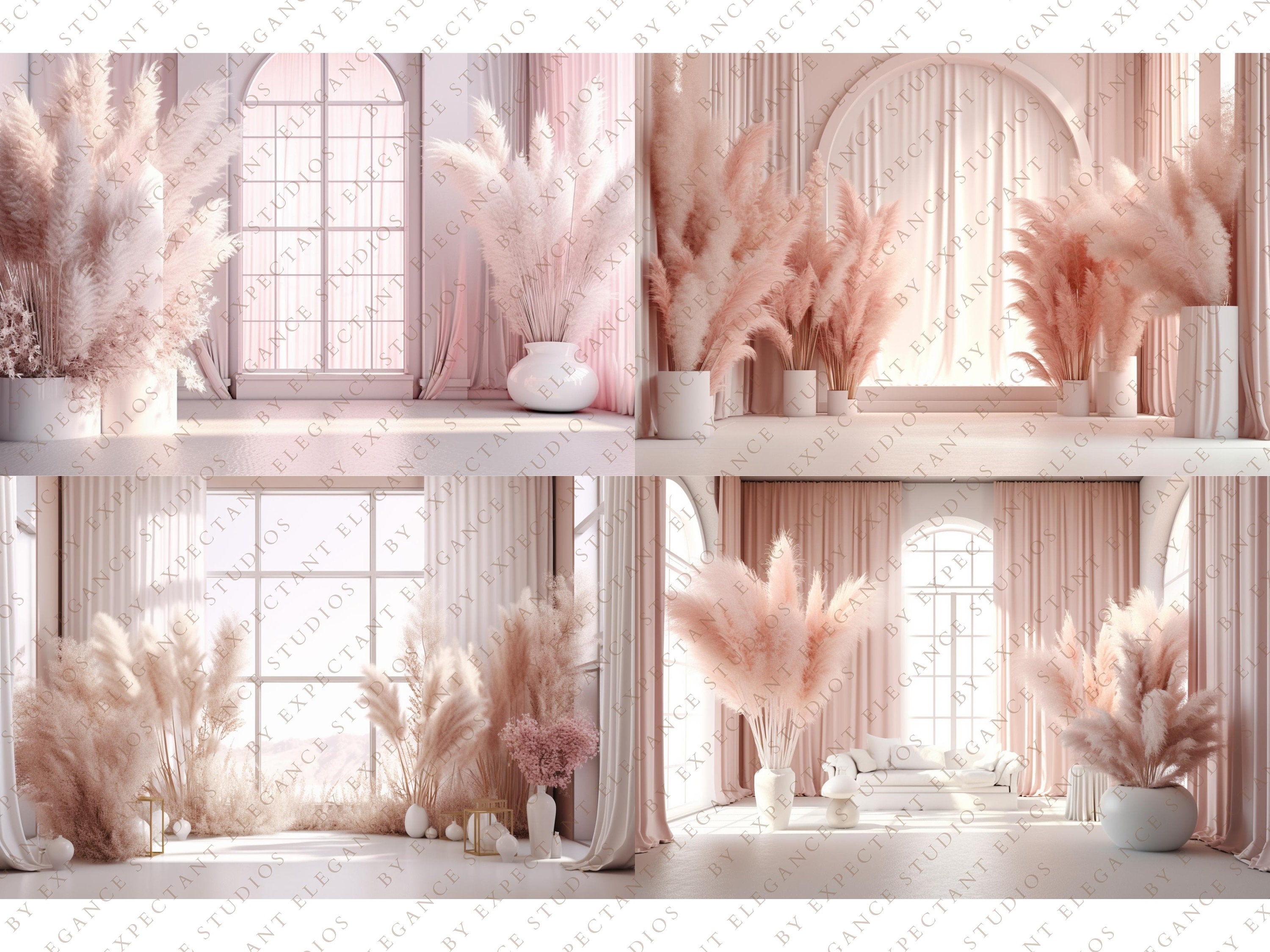 Boho Pink Digital Backdrop Maternity Wedding, Photography Background ...