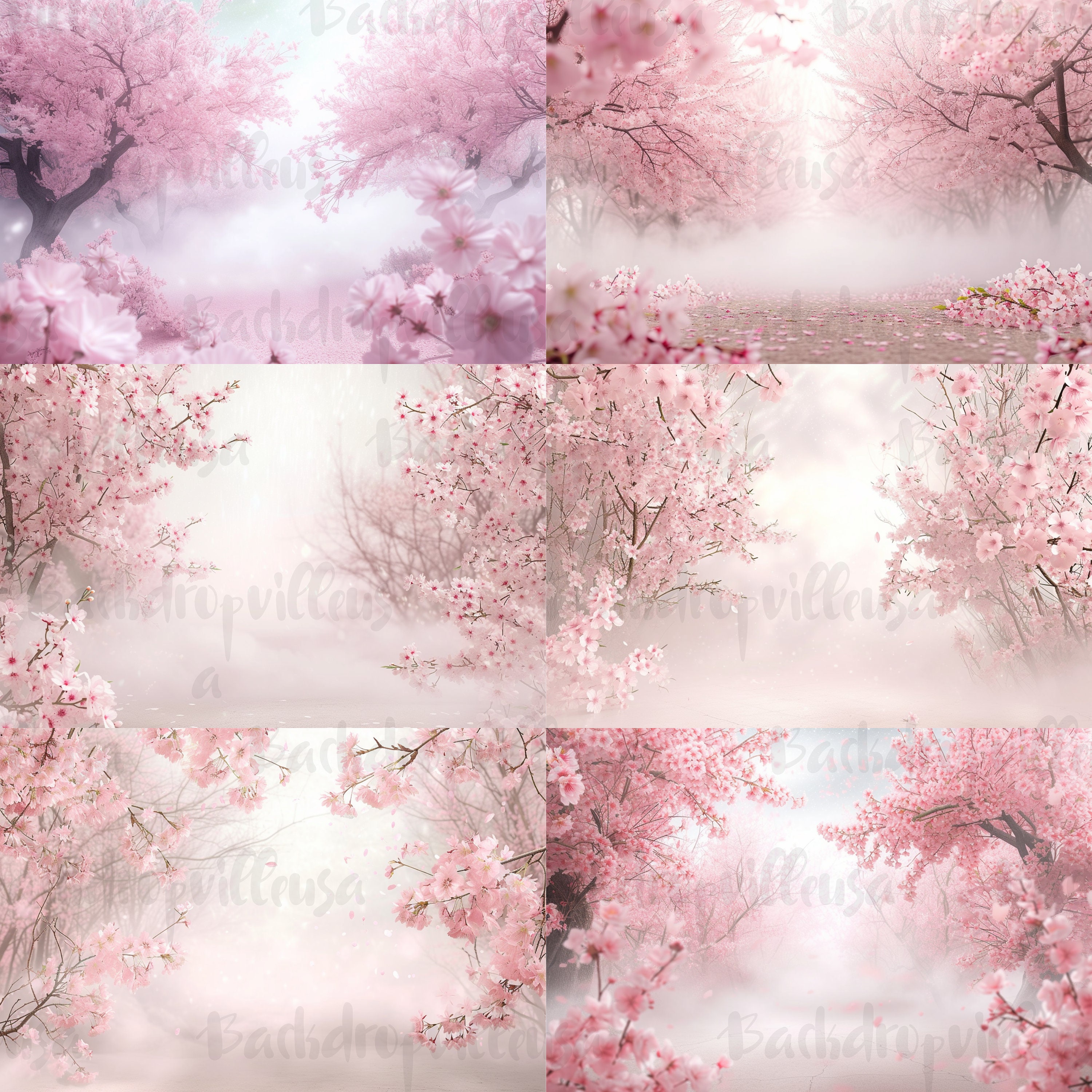 Pink Floral Fog Digital Backdrop Maternity, Photoshop Background ...