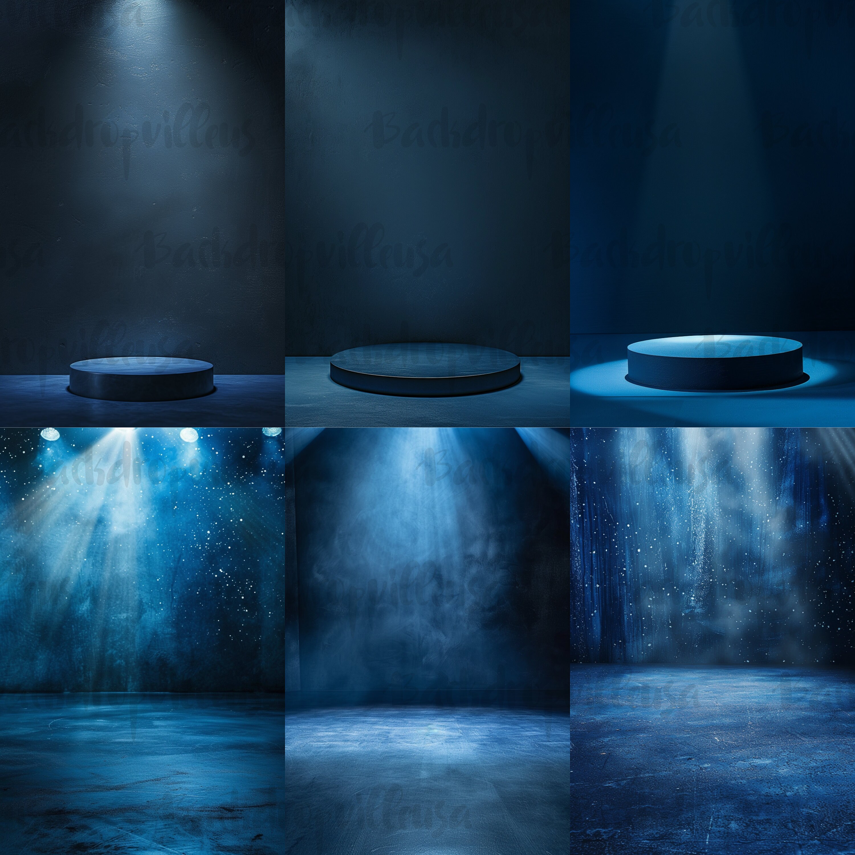 Fine Art Old Master Dark Blue Show Room Maternity Digital Backdrop ...