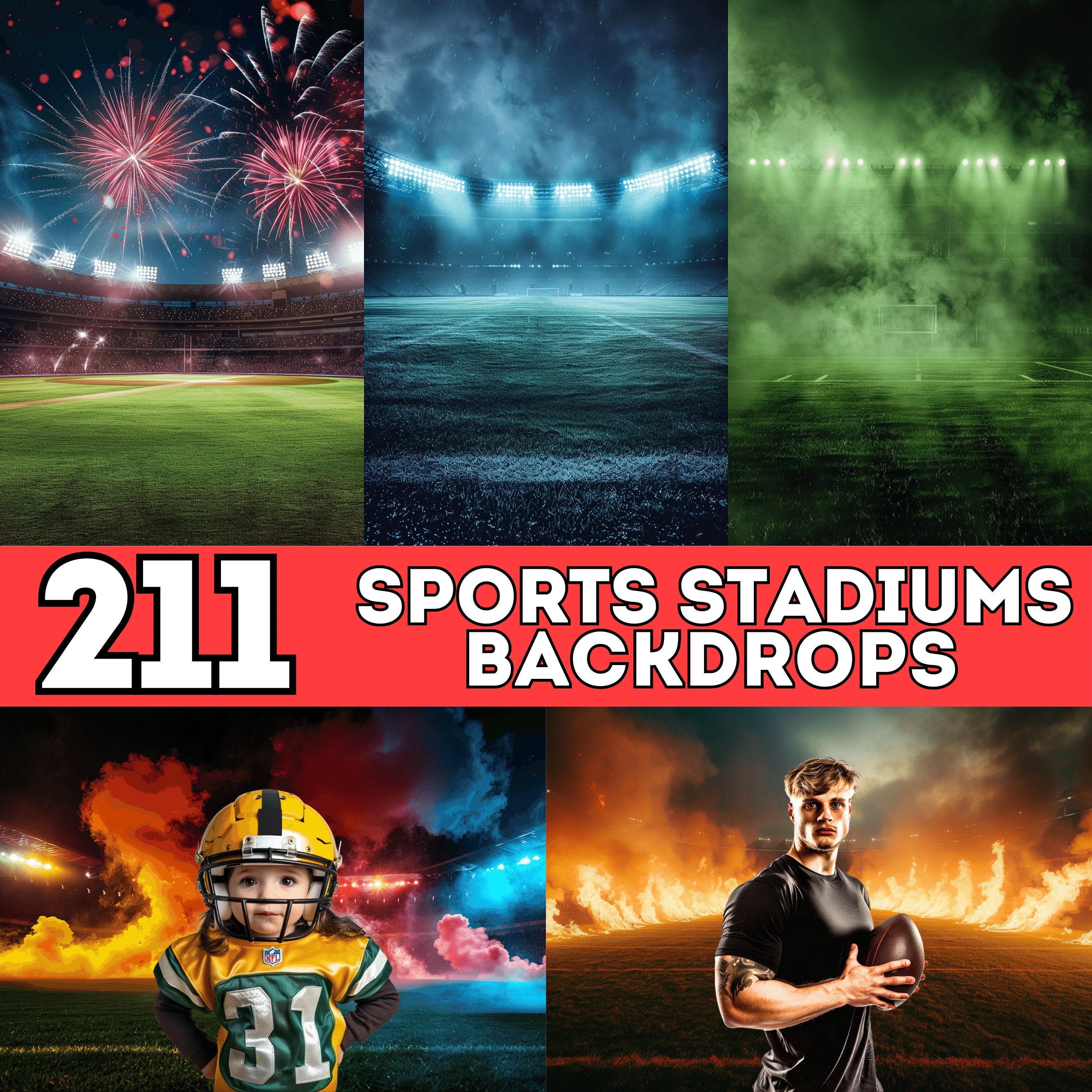 Bundle Sport Football NFL Basketball Baseball Soccer Stadium Smoke ...
