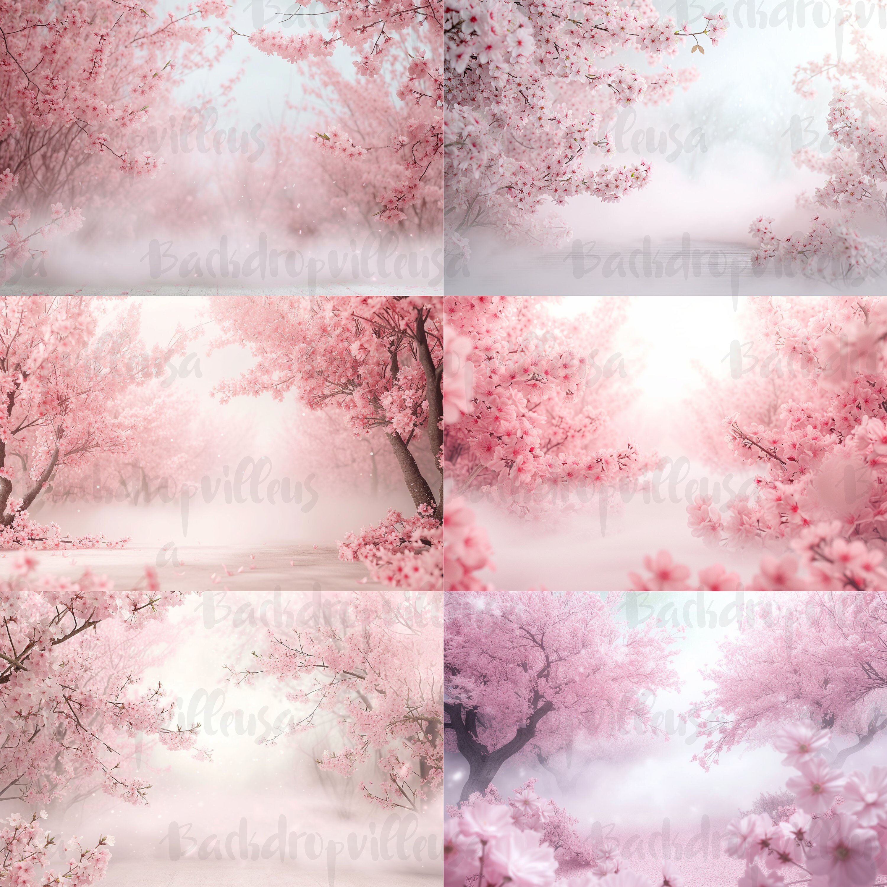 Pink Floral Fog Digital Backdrop Maternity, Photoshop Background ...