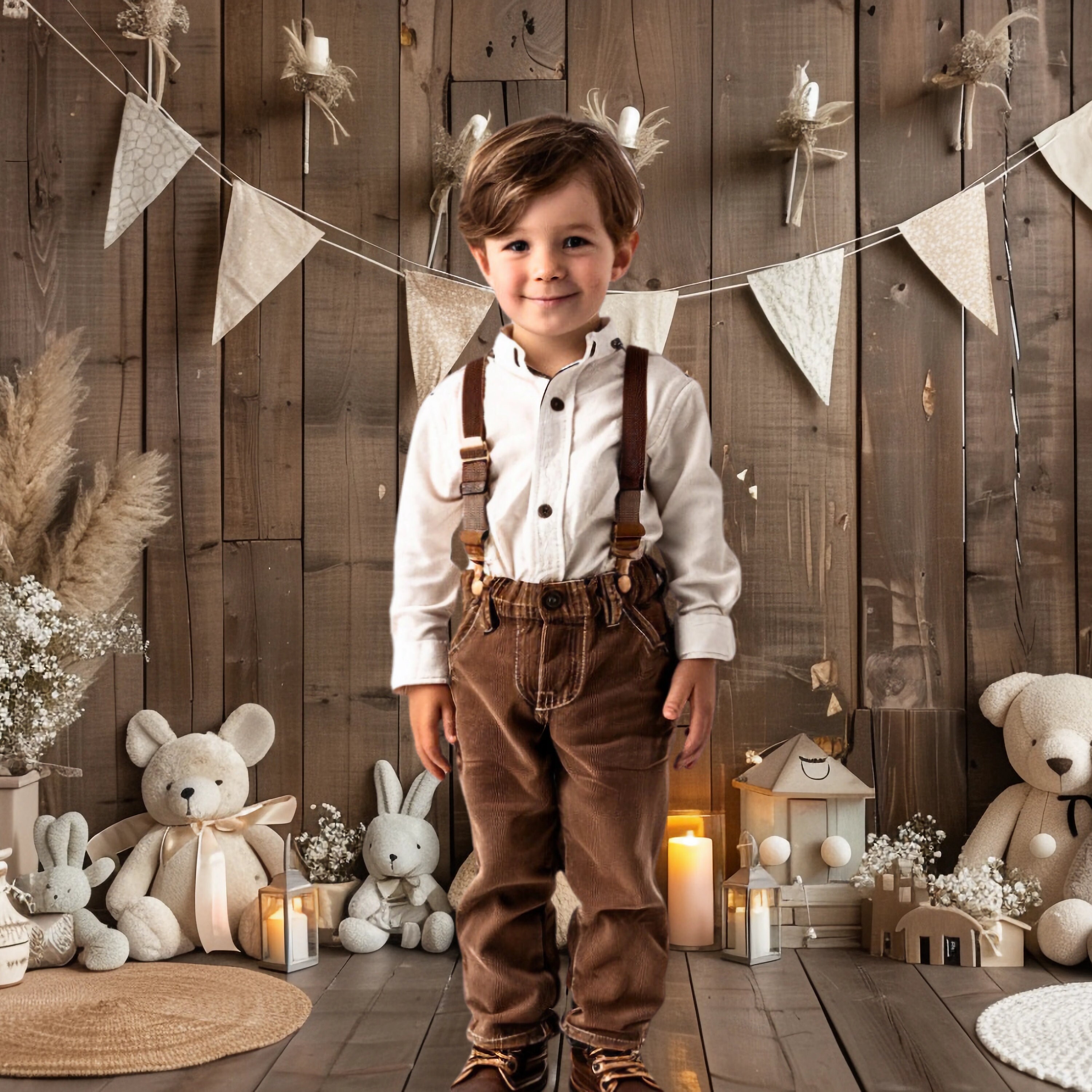 Toddler Kids Boho Bundle Digital Backdrop Boy Cake Smash Digital ...