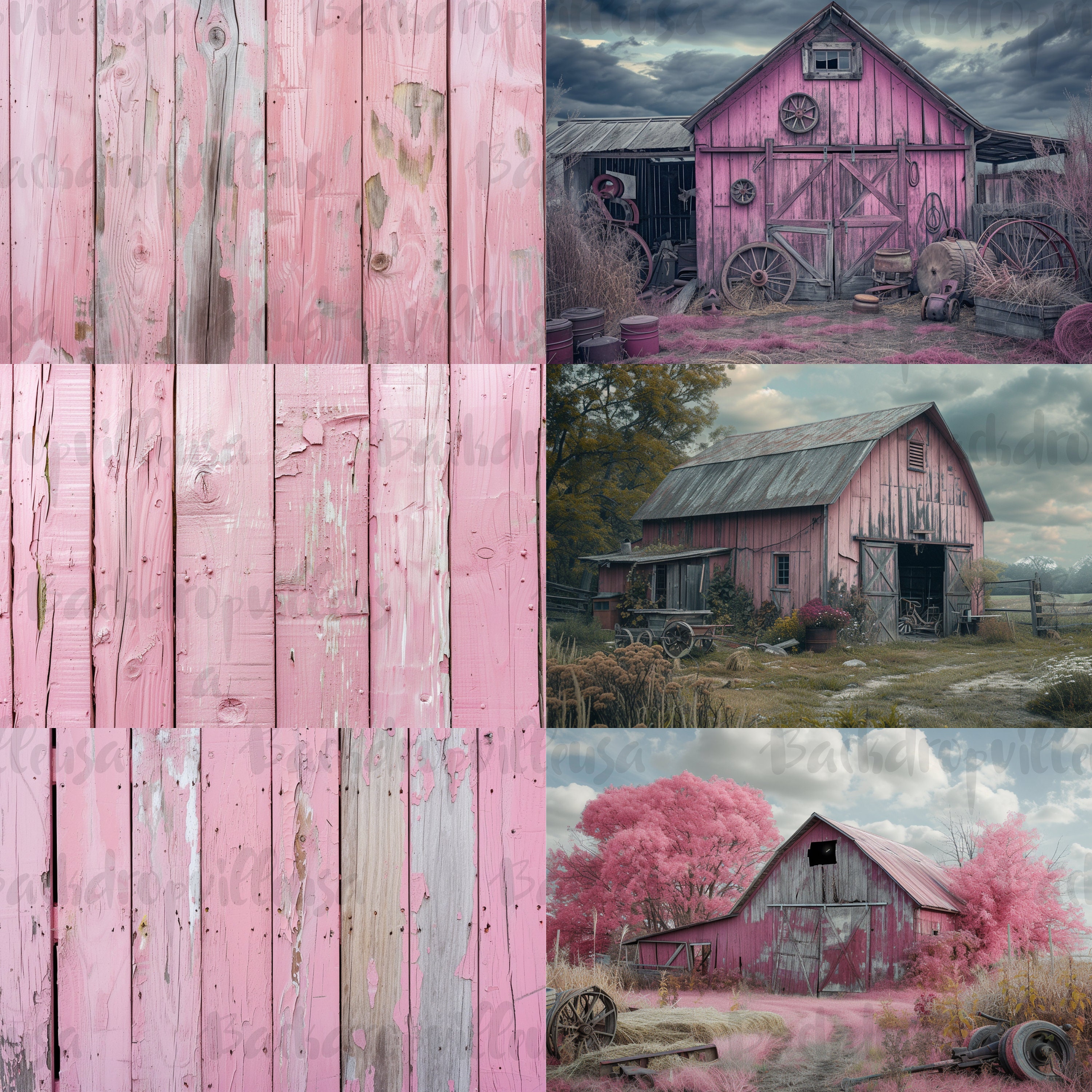 Pink Barn Wooden Digital Backdrop Maternity, Photoshop Background ...
