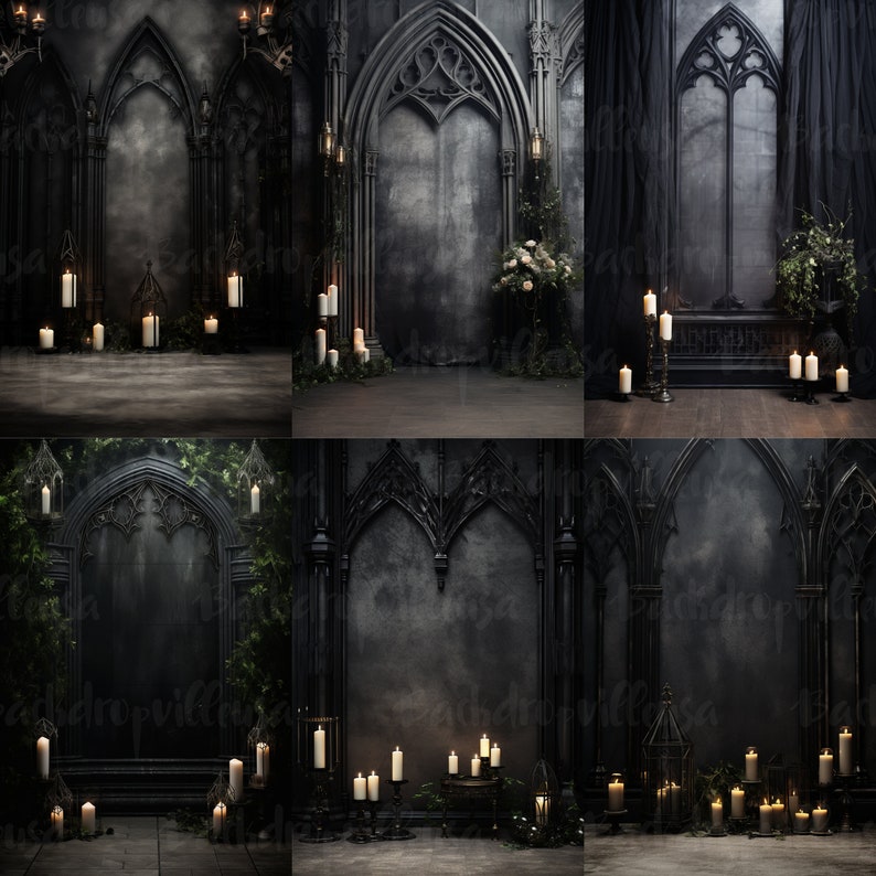 Gothic Castle Dark Halloween Vampire Digital Backdrop Maternity ...
