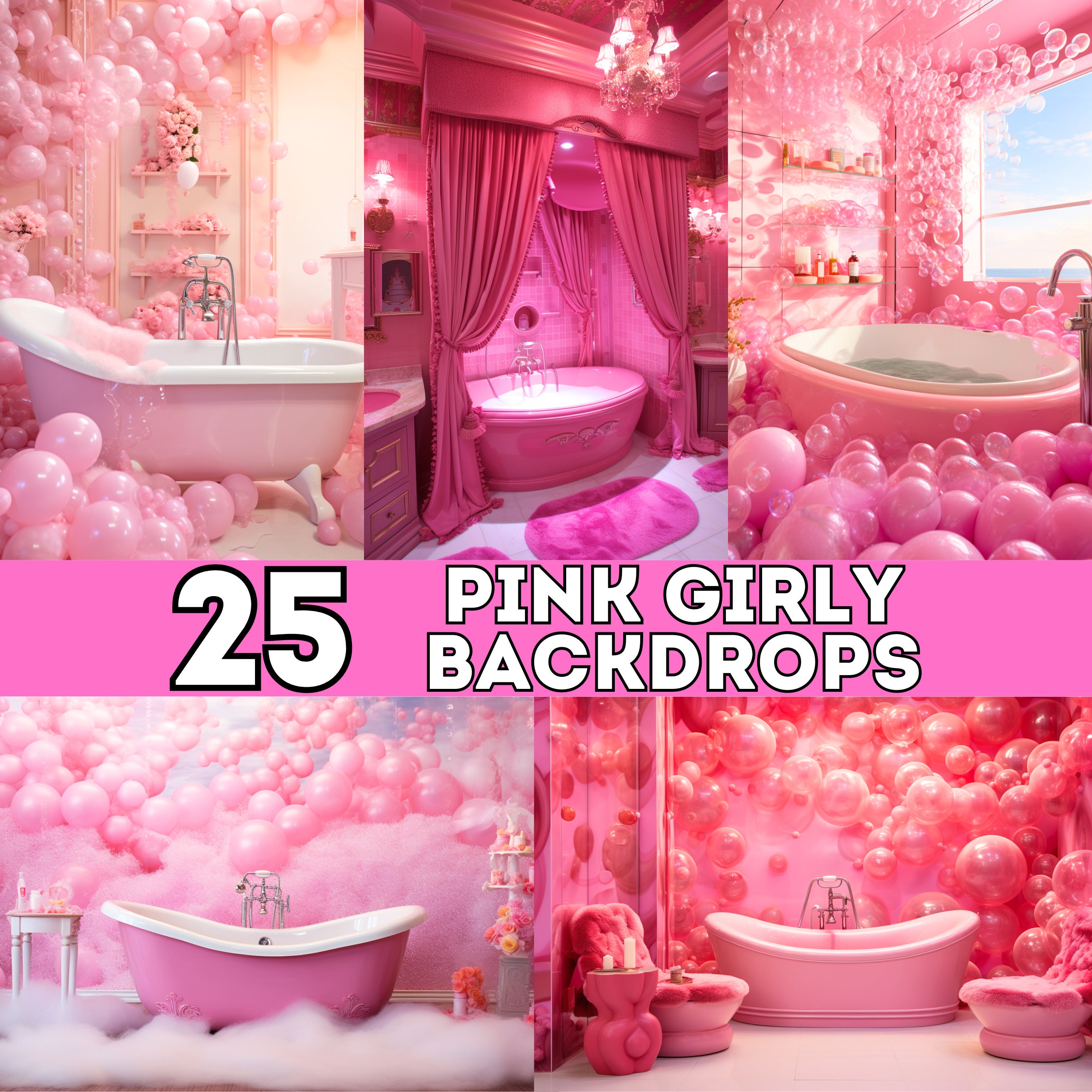 Pink Girly Digital Backdrop Maternity, Photoshop Background, Digital ...