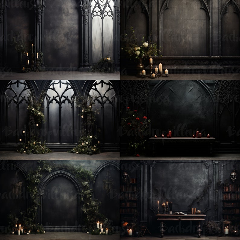 Gothic Castle Dark Halloween Vampire Digital Backdrop Maternity ...