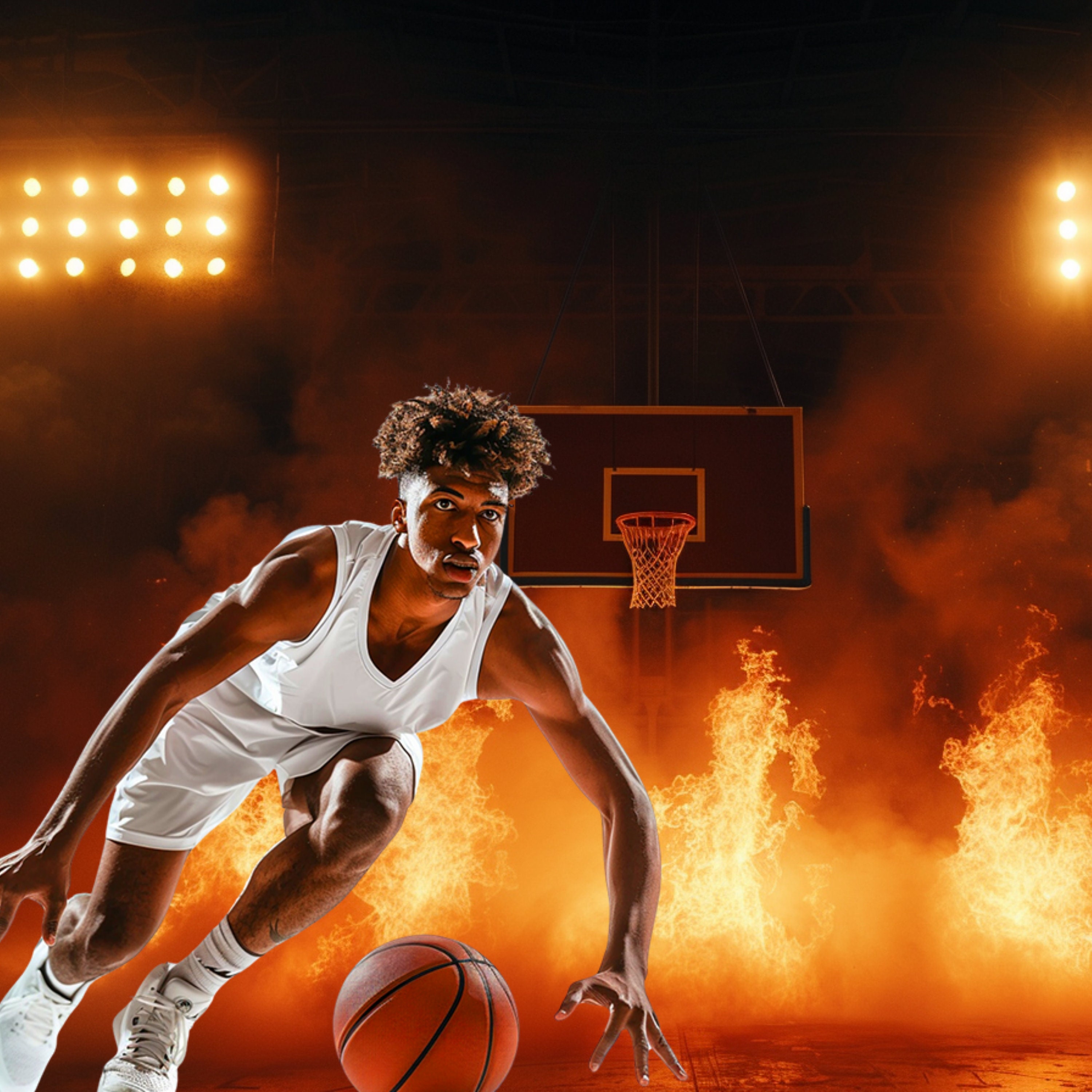 Basketball Smoke Fire Sport Bundle Digital Backdrop, Photoshop ...