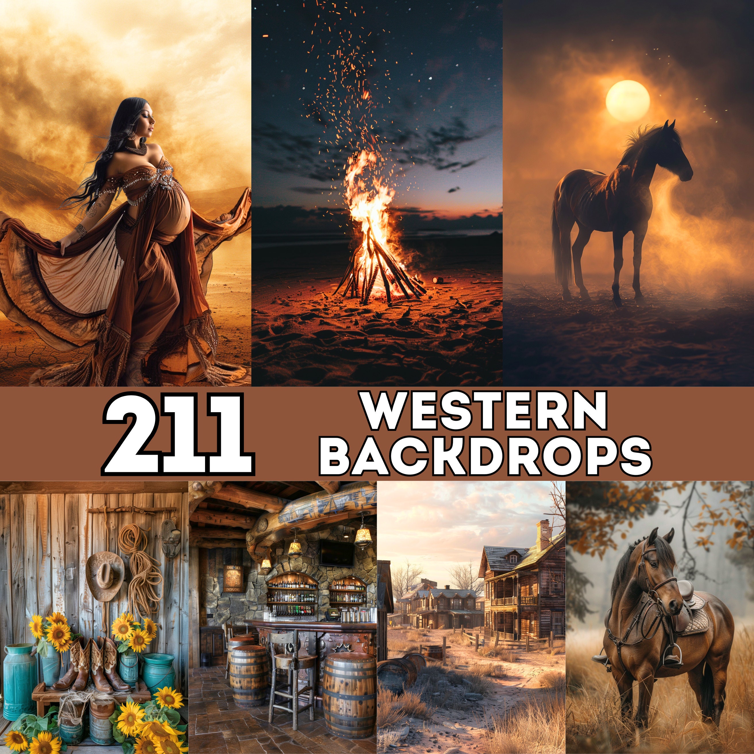 Bundle Western Rustic Wood Wooden Horse Digital Backdrop Maternity ...