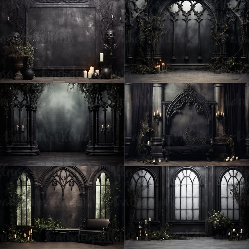 Gothic Castle Dark Halloween Vampire Digital Backdrop Maternity ...