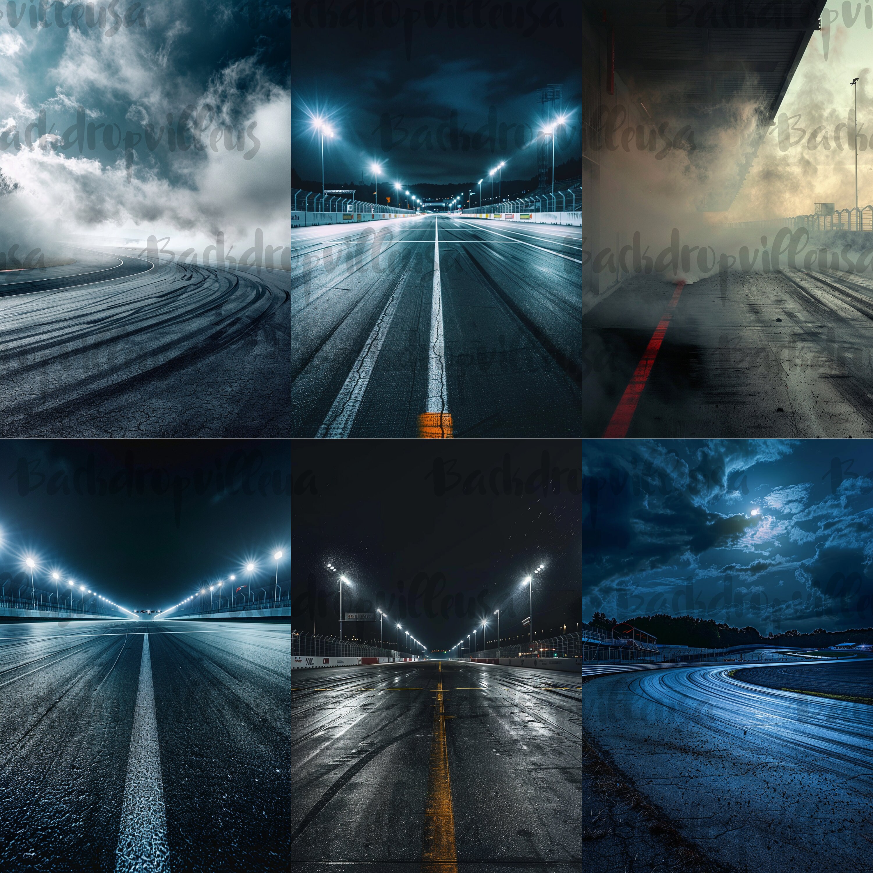 Racetrack Drift Sport Digital Backdrop, Photoshop Background, Digital ...