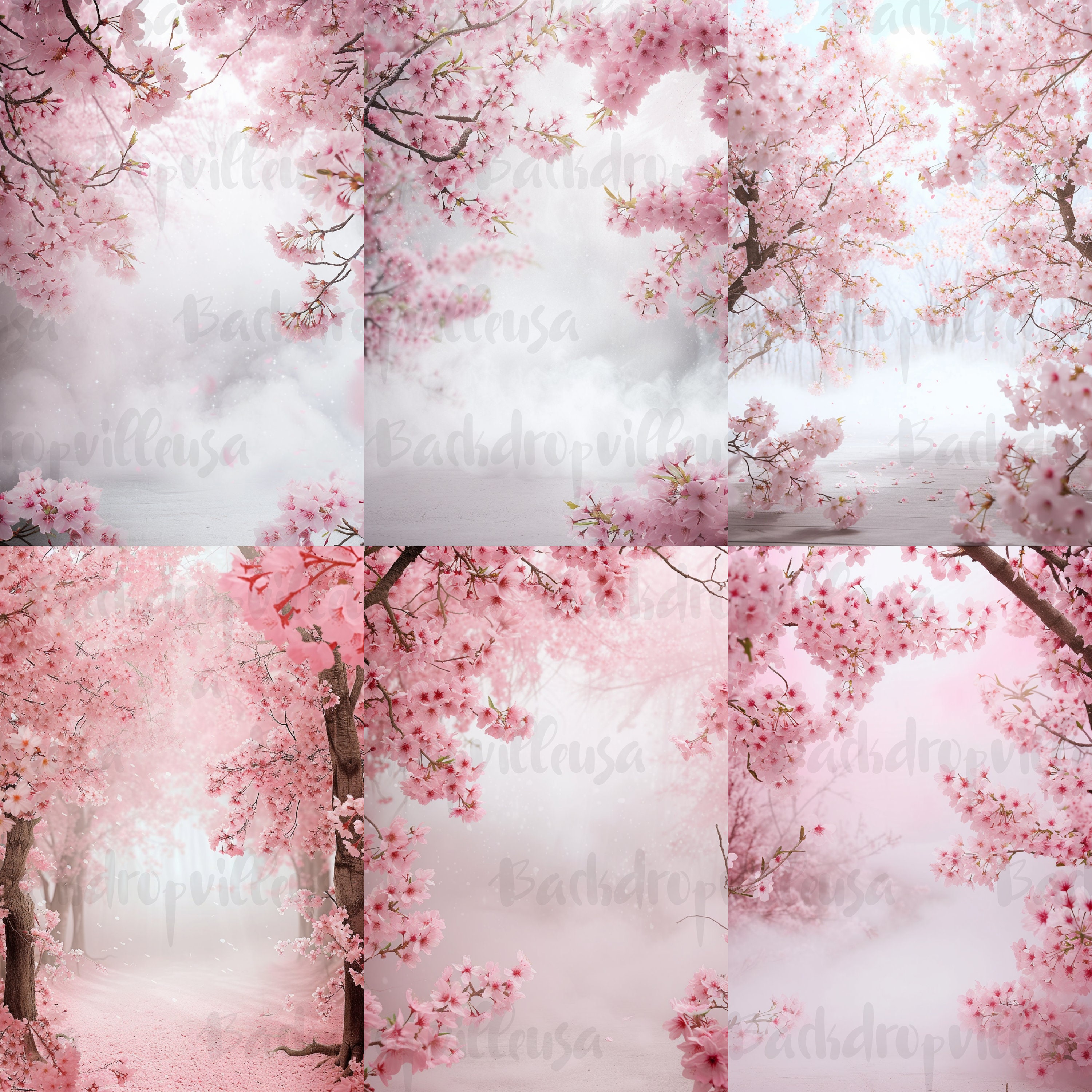 Pink Floral Fog Digital Backdrop Maternity, Photoshop Background ...
