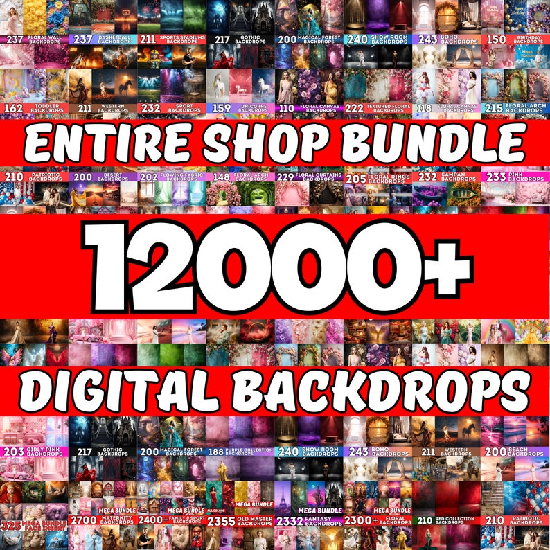Entire Shop Mega Bundle Digital Backdrop, Photoshop Background, Digital ...