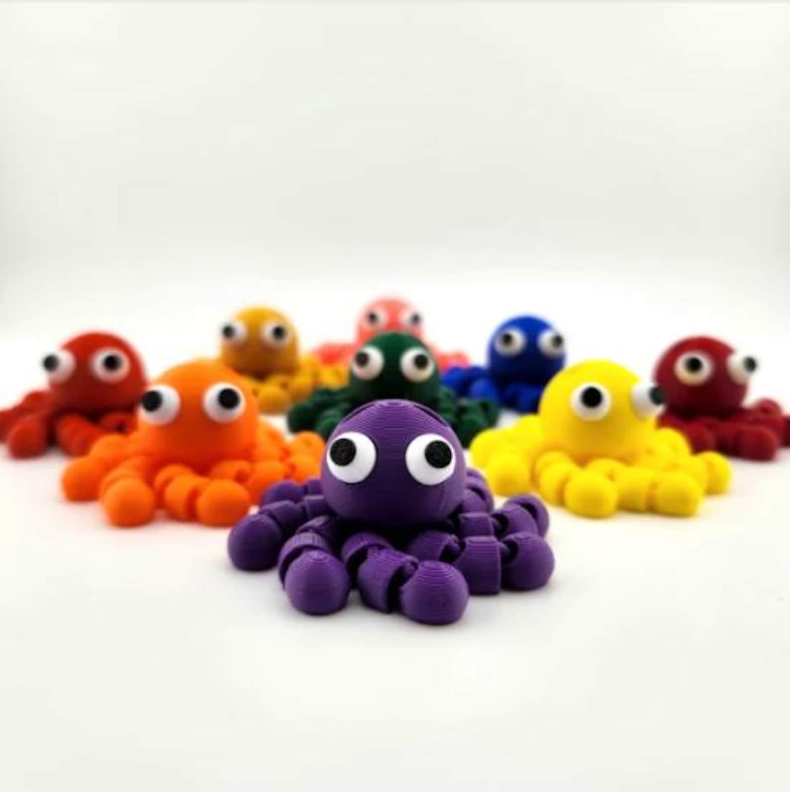 Print 3D Mini Flexi Octopus Keychain 3MF, Octopus Keychain Flexible ...