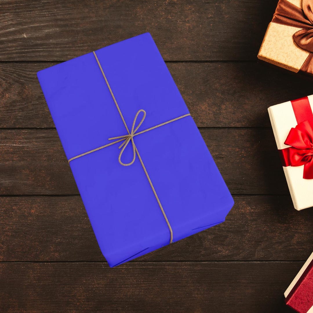 Royal Blue Gift Wrap Paper Rolls, Matte Glossy Blue Wrap Paper ...