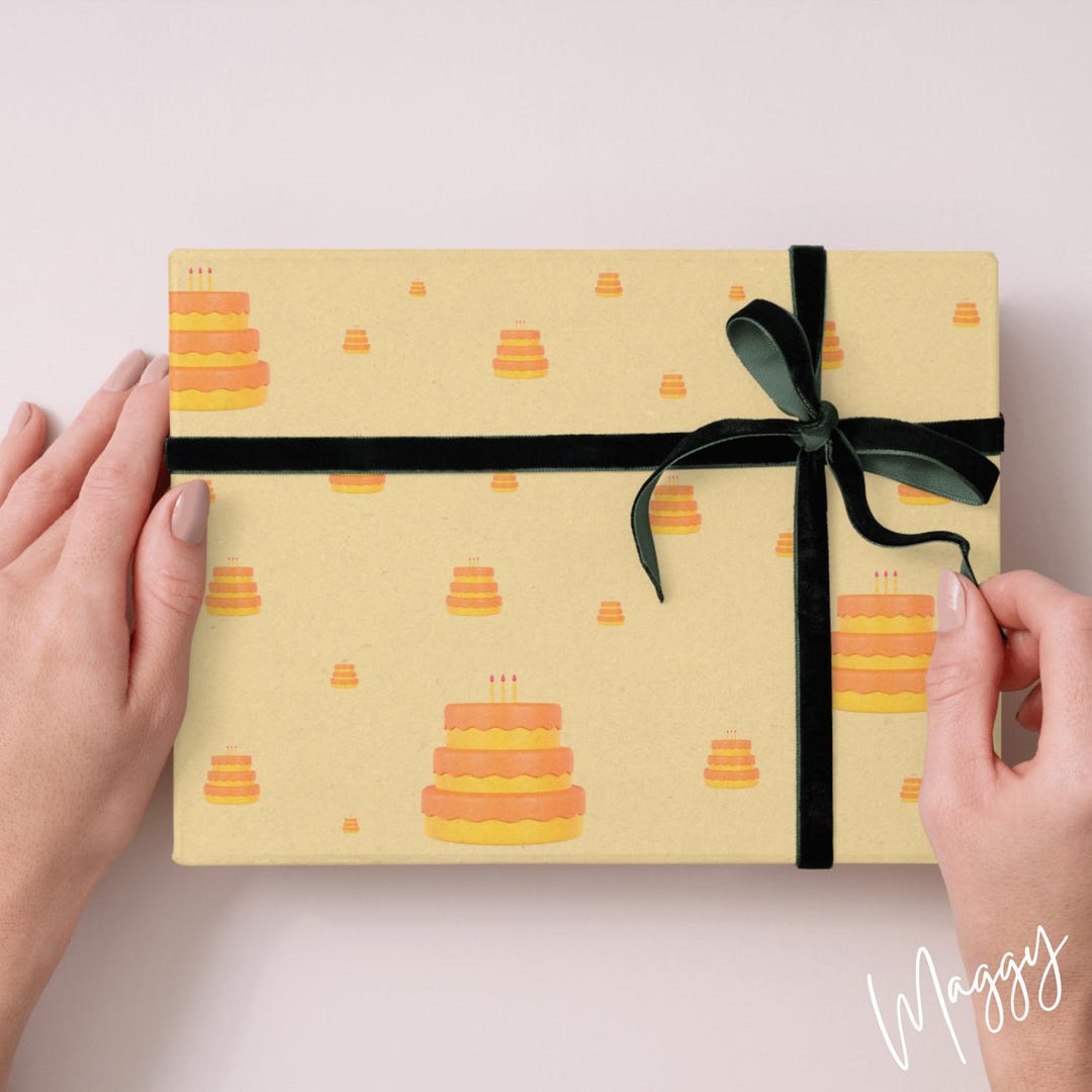 Gift Wrap Paper Strawberry Cake Wrapping Paper Roll Birthday Gift Wrap ...