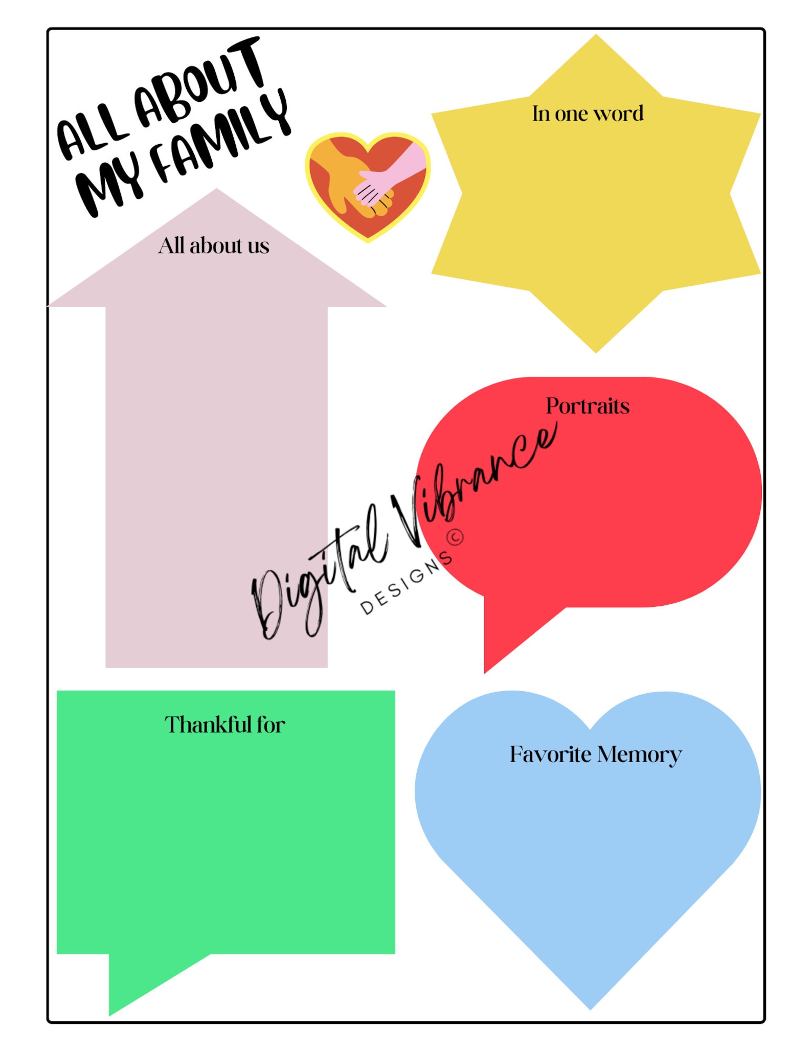 All About Me & My Family Printable Worksheets for School, Digital ...