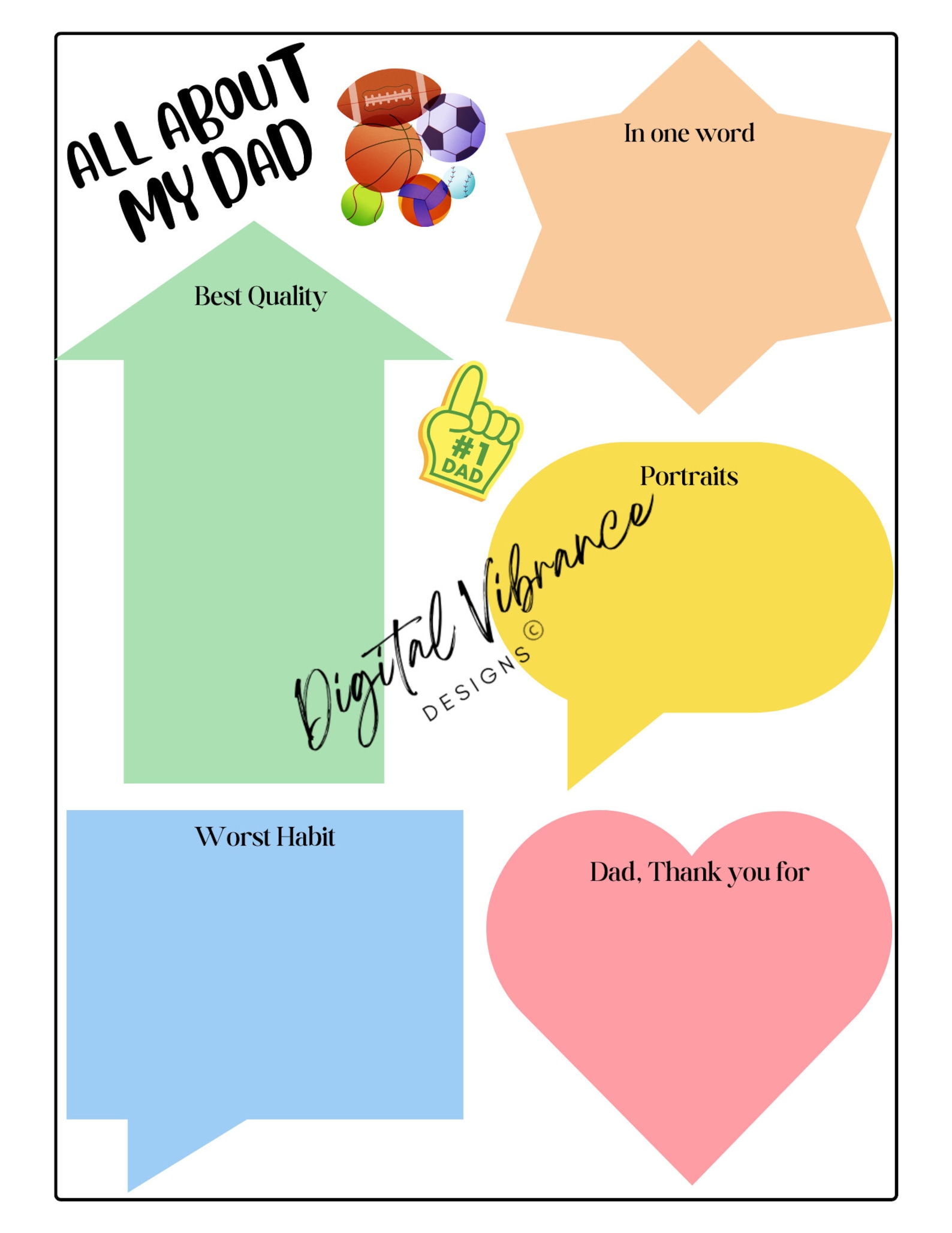 All About Me & My Family Printable Worksheets for School, Digital ...