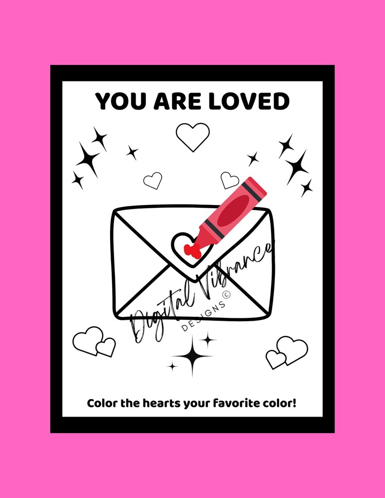 Valentines Day Coloring Pages for Kids | Heart Flower Coloring Sheets ...