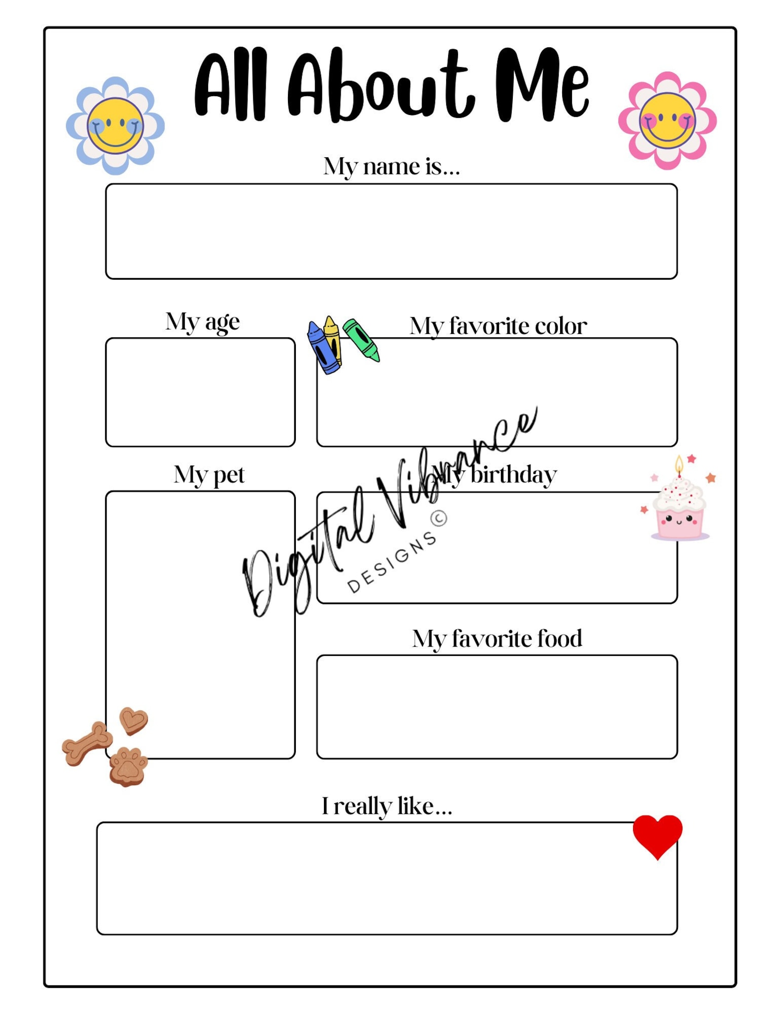 All About Me & My Family Printable Worksheets for School, Digital ...