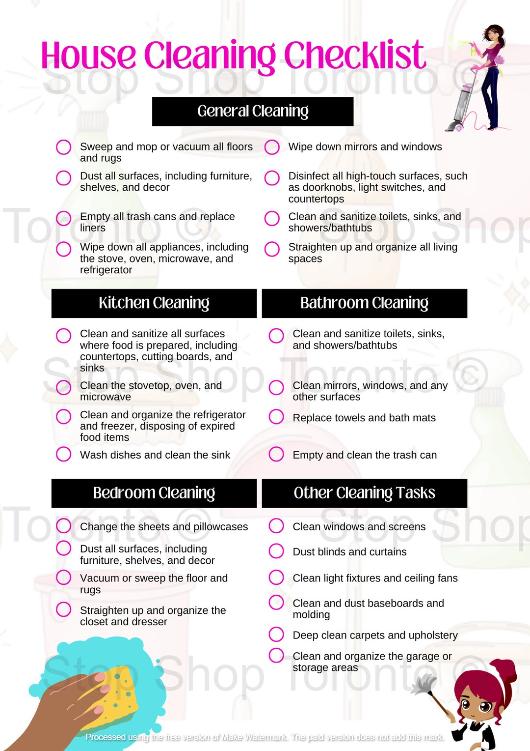 House Cleaning Checklist - Etsy