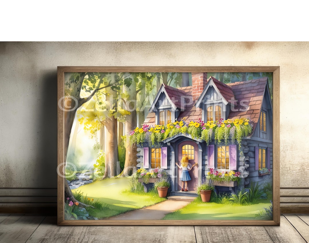 Goldilocks Painting, Brother Grimm, Three Bears, Woodland Decor ...