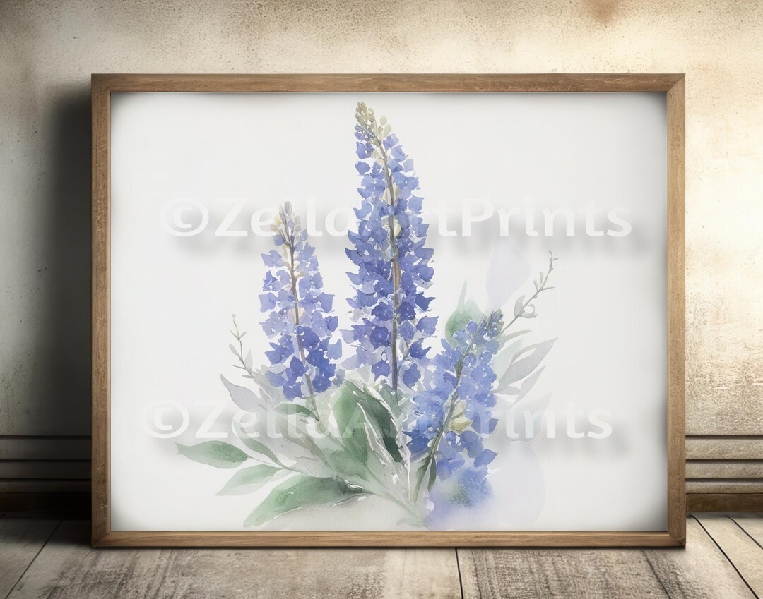 Bluebonnet Watercolor, Texas Bluebonnets, Interior Decorating ...