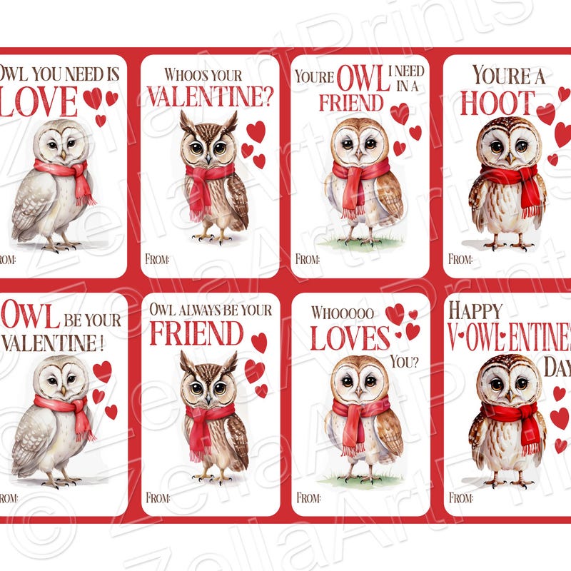 Owl Valentine Card - Etsy