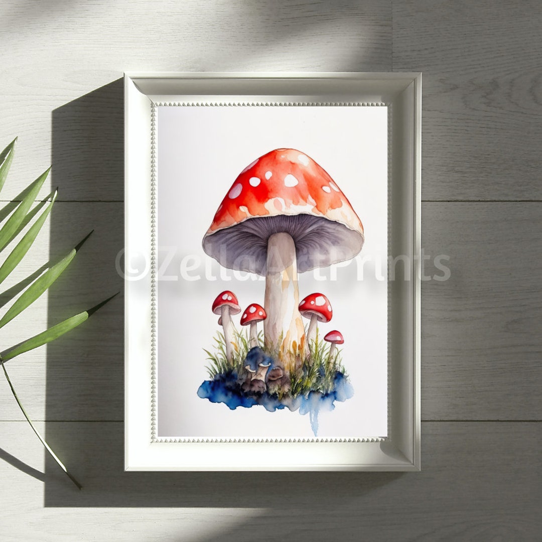 Botanical Mushroom Illustration, Cottagecore Decor Print, Boho Forest ...