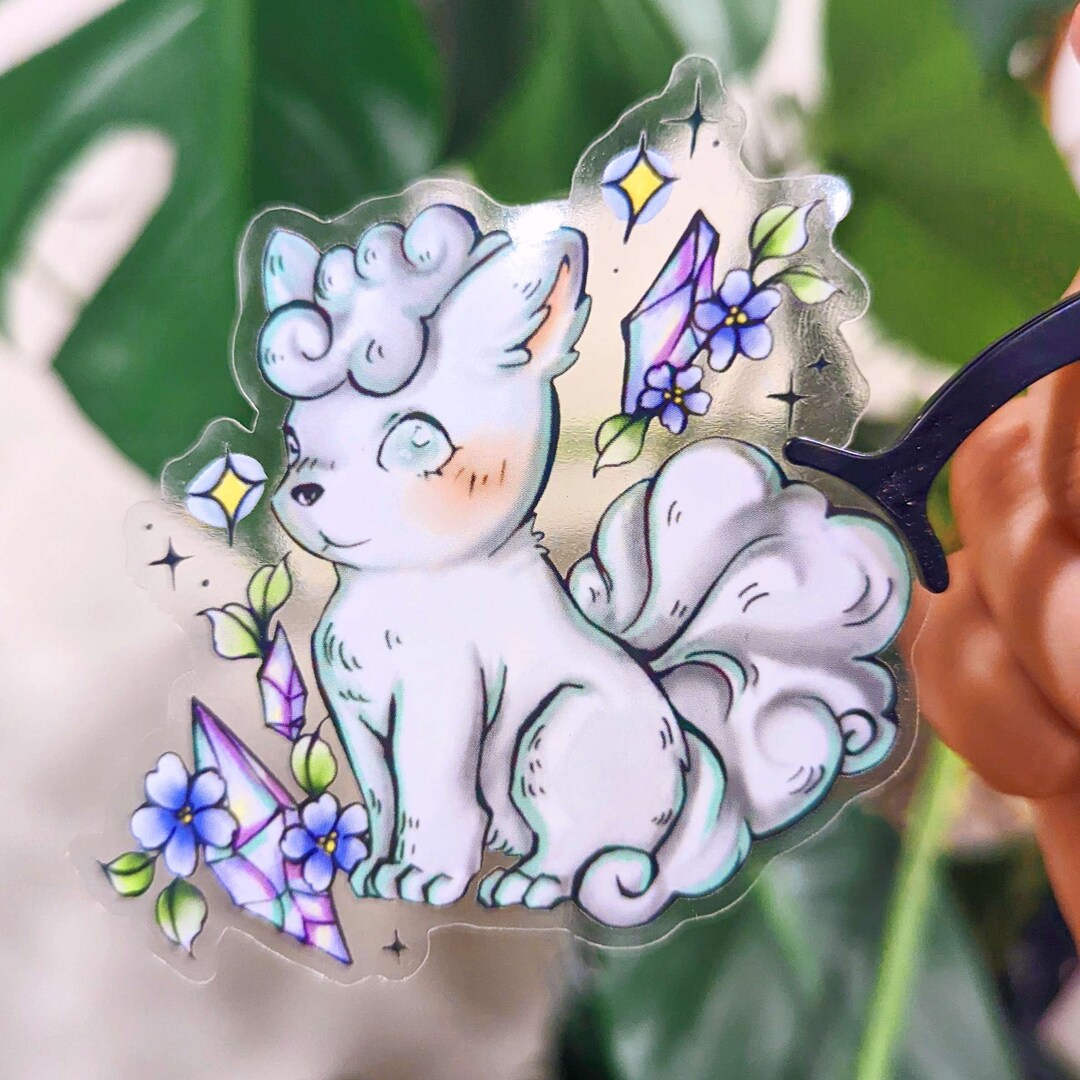 Alolan Vulpix Clear Sticker - Etsy