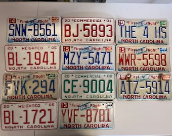 Vintage North Carolina License Plates Set of 8 - Etsy