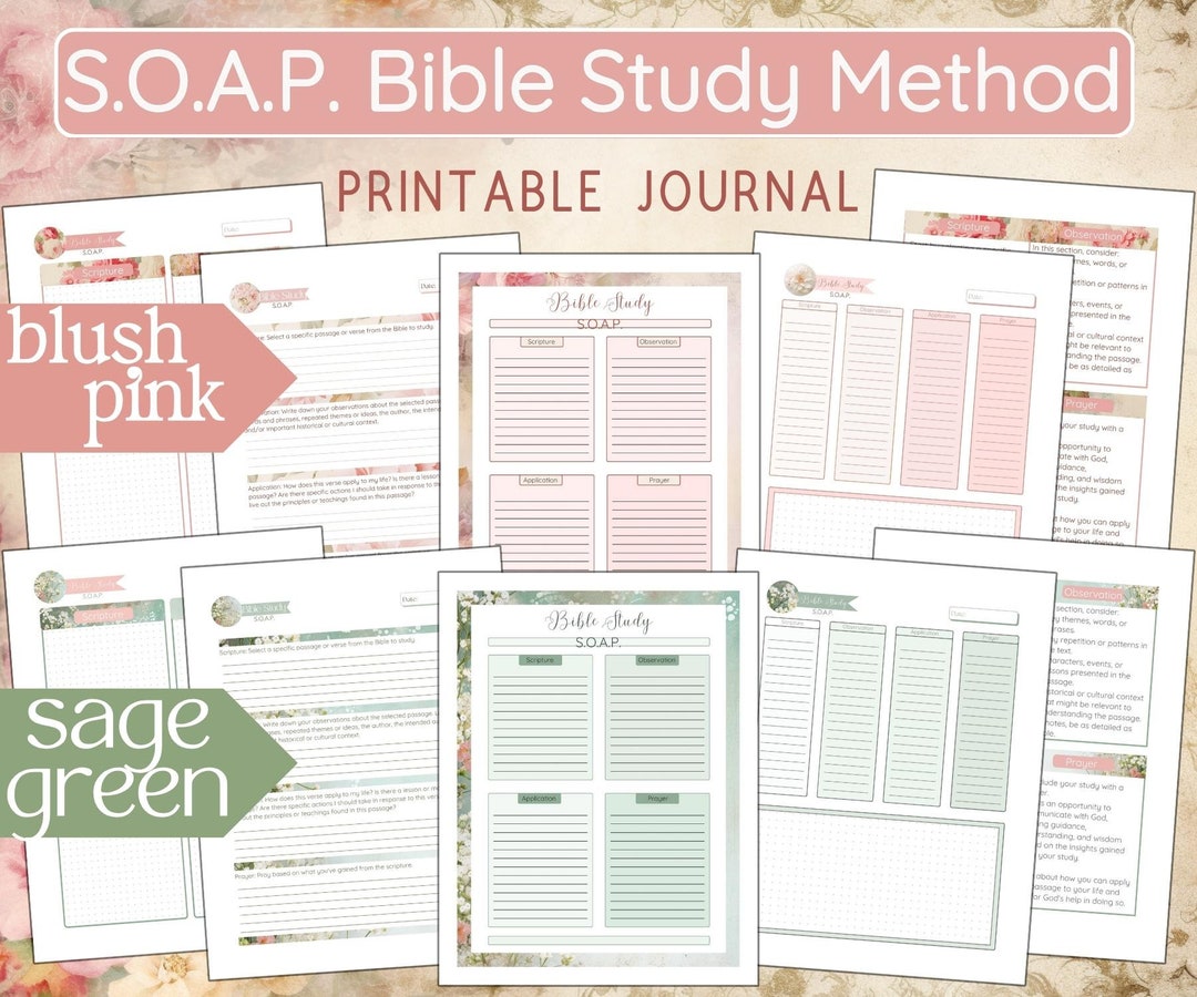SOAP Bible Study Method Study Journal Printable - Etsy
