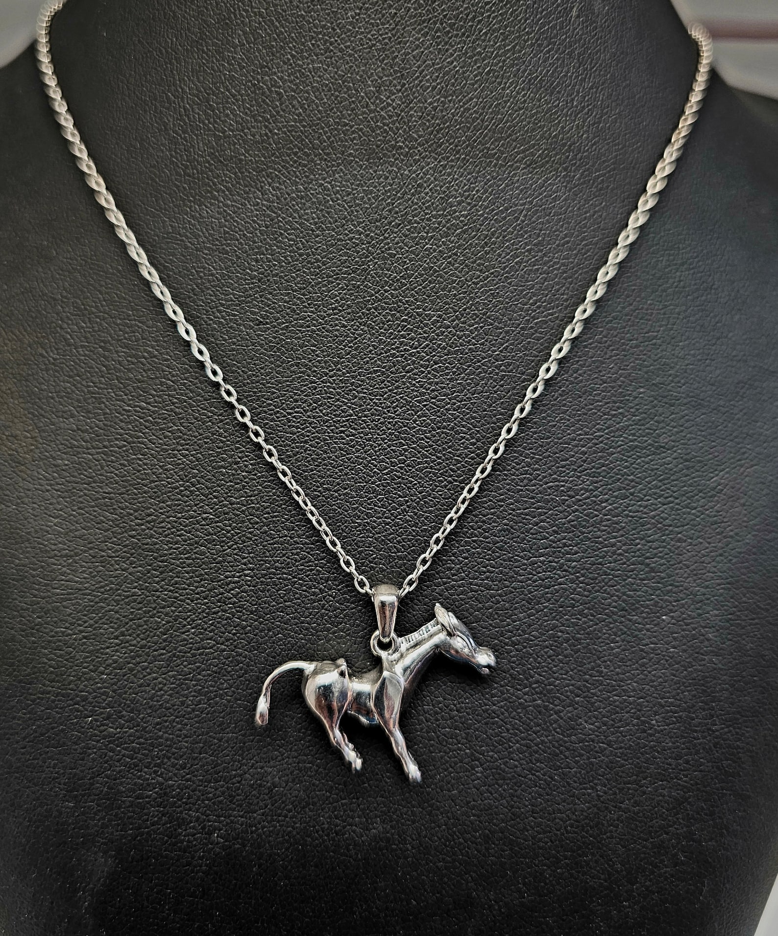 Sterling Silver Donkey Charm Necklace, Sterling Silver Donkey Pendant ...