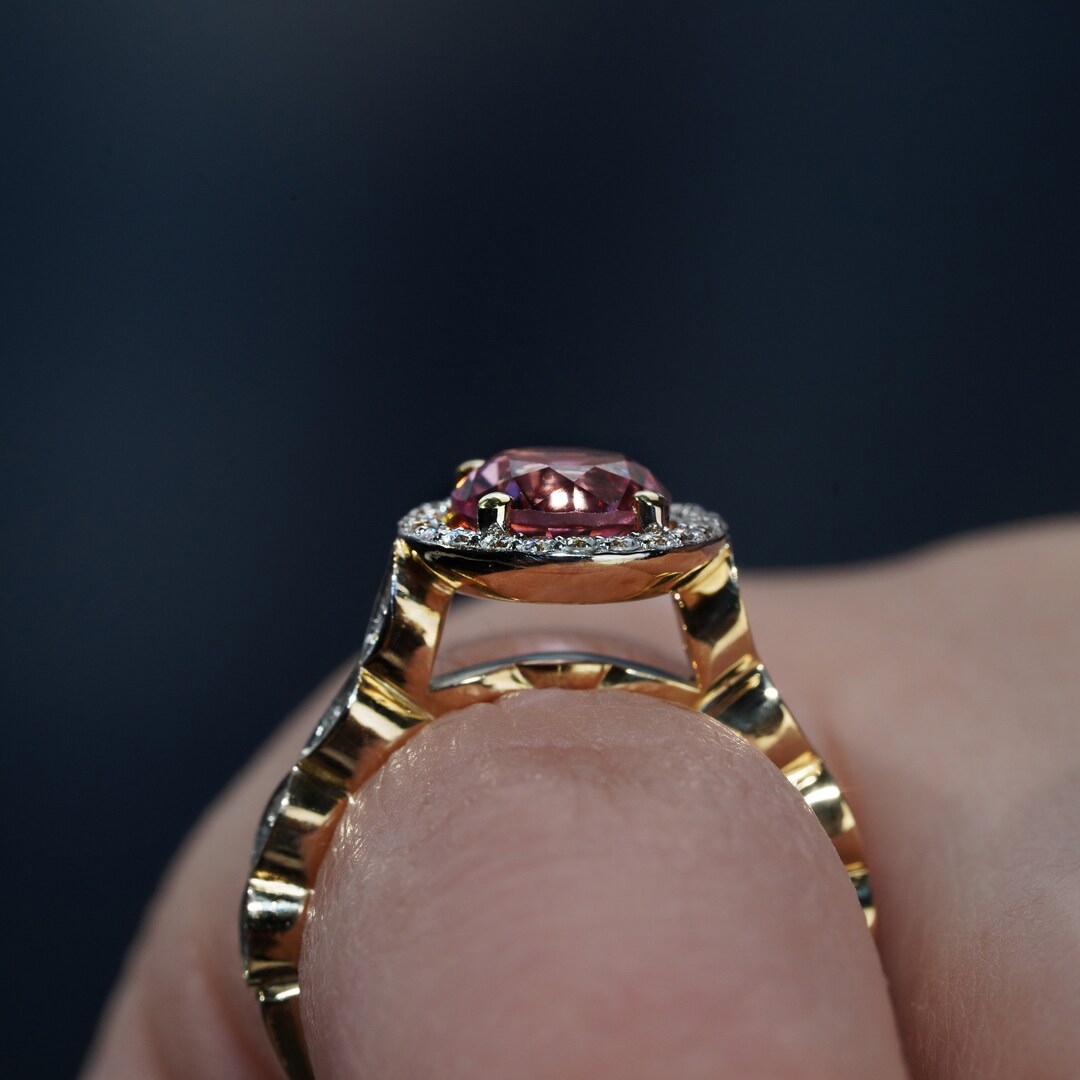 14k Gold Natural Tourmaline, Solid Gold Tourmaline Solitaire Ring ...