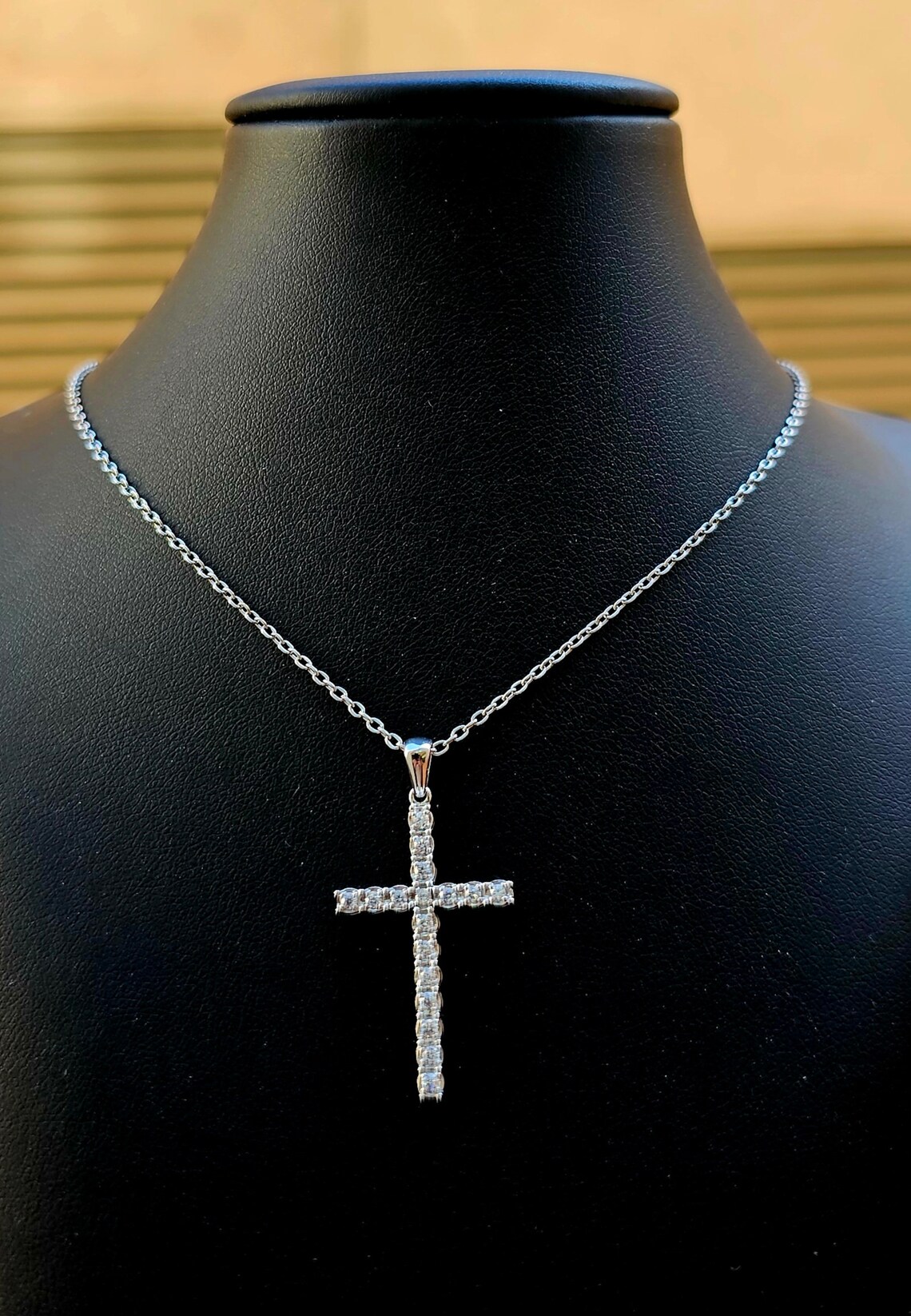 Silver Cross Necklace, Diamond Cross Necklace, Cross Necklace, Gold ...