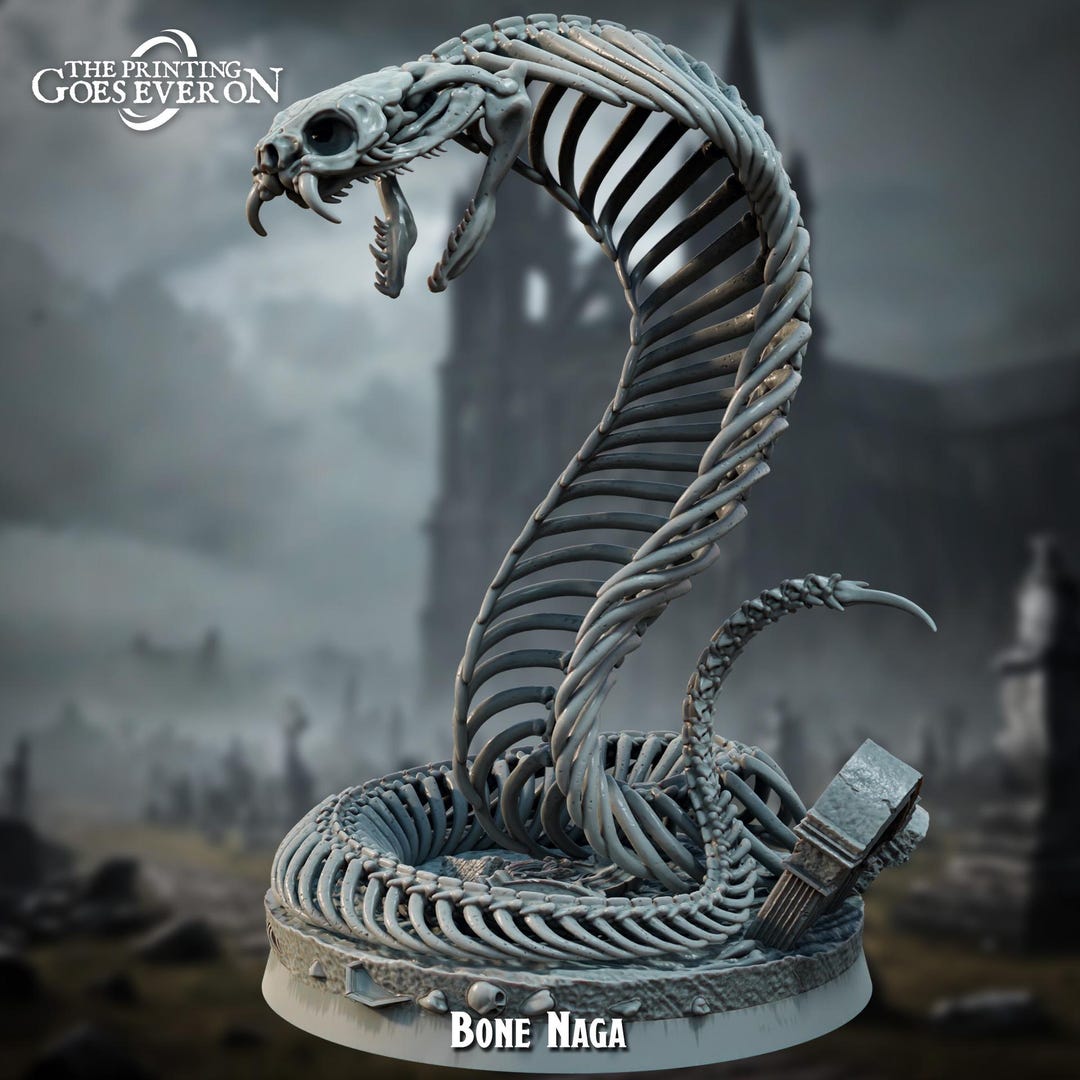 Bone Naga Miniature With Base Hunt Beyond the Grave Series the Printing ...