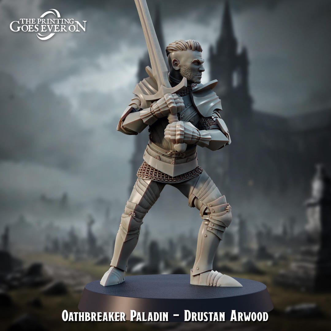 Oathbreaker Paladin Drustan Arwood Miniature With Base - Hunt Beyond ...