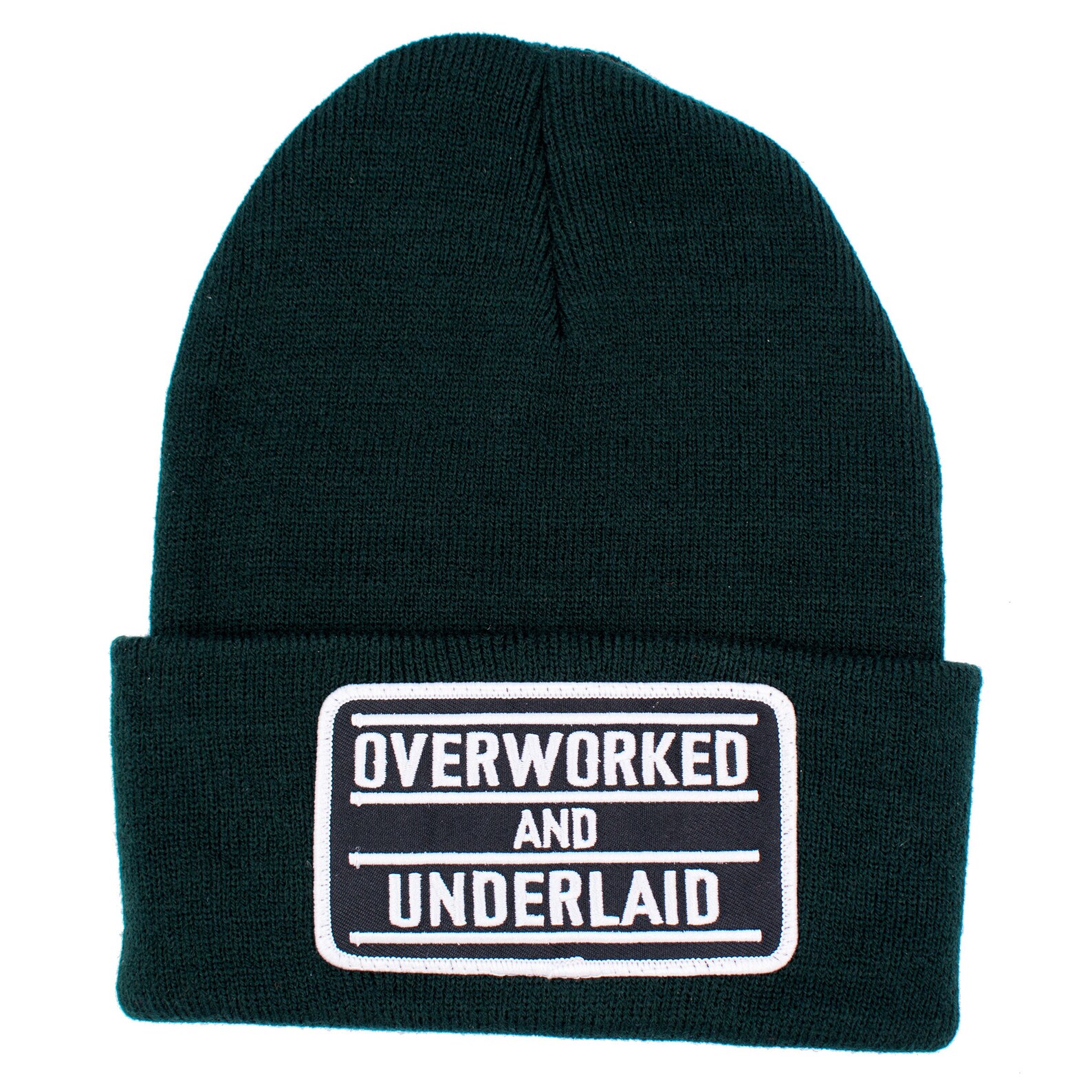 Overworked and Underlaid Cuffed Beanie - Etsy