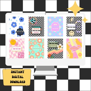 Binder Covers & Spines Editable Groovy Garden Retro Decor DIGITAL ...