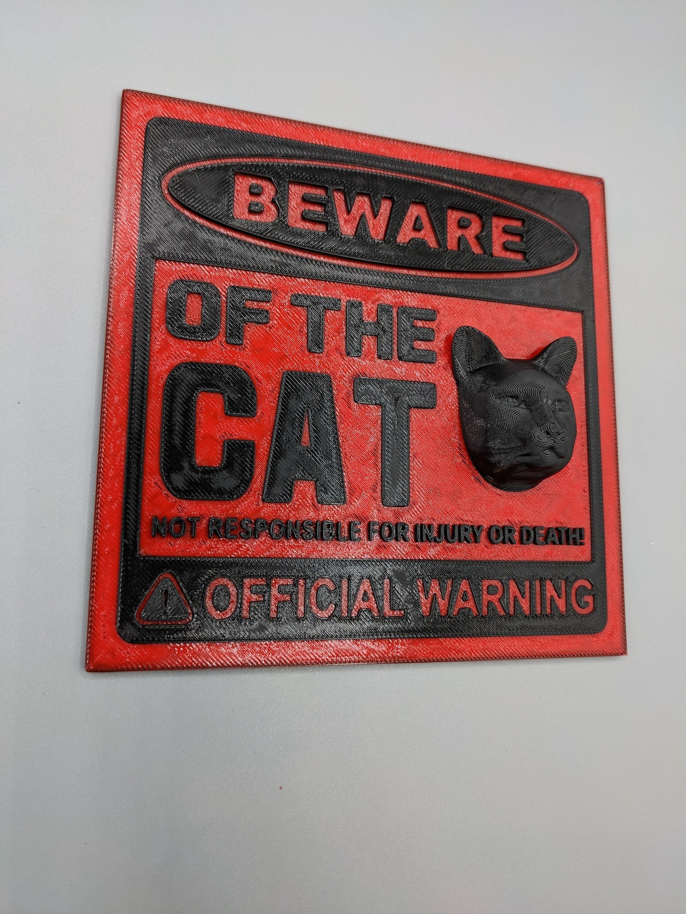 Dangerous Cat Warning Sign, 3D Printed. - Etsy