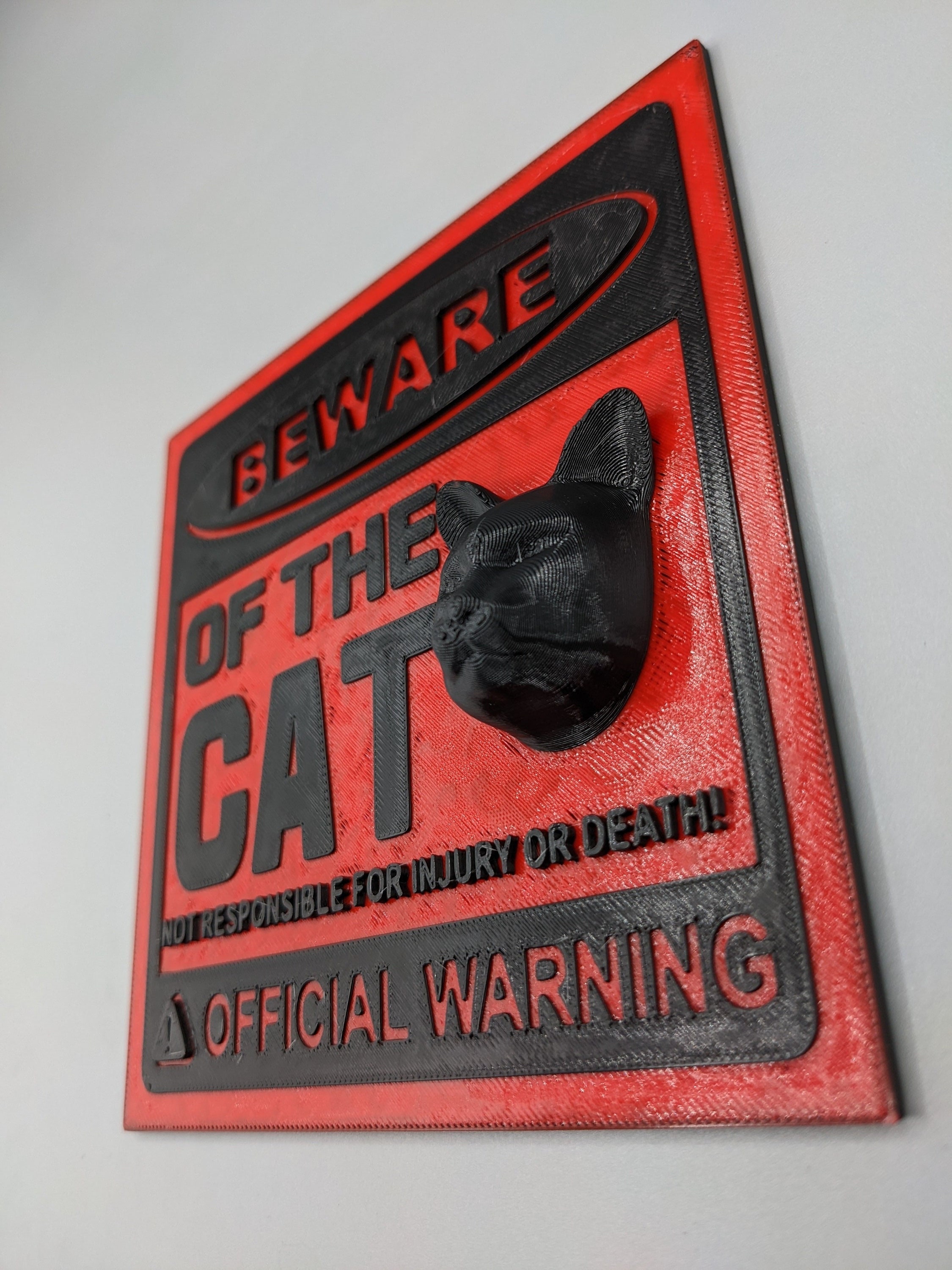 Dangerous Cat Warning Sign 3D Printed. - Etsy