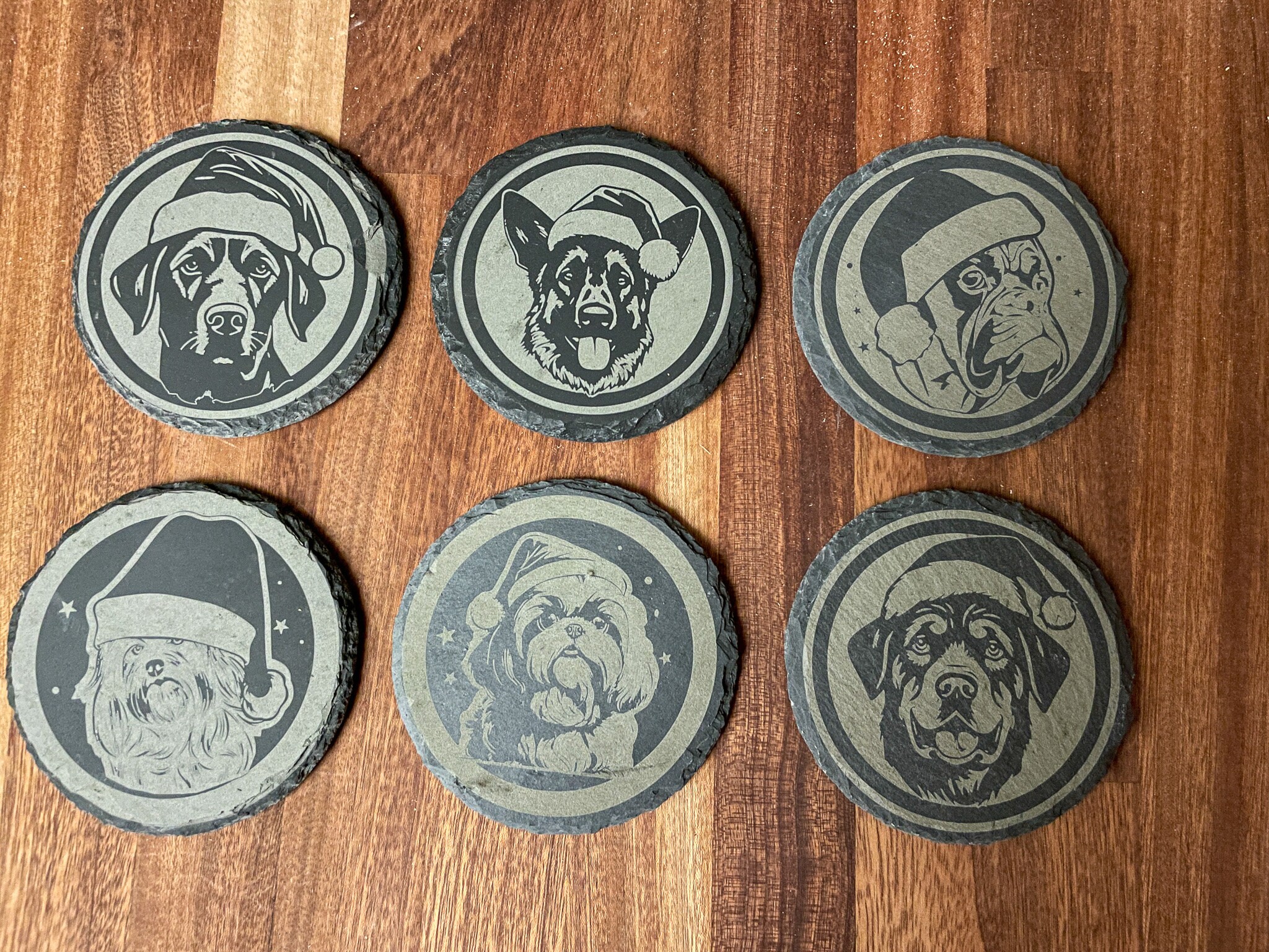 Set of 12 Laser-ready Cute Dogs Slate Coaster Engraving - Etsy