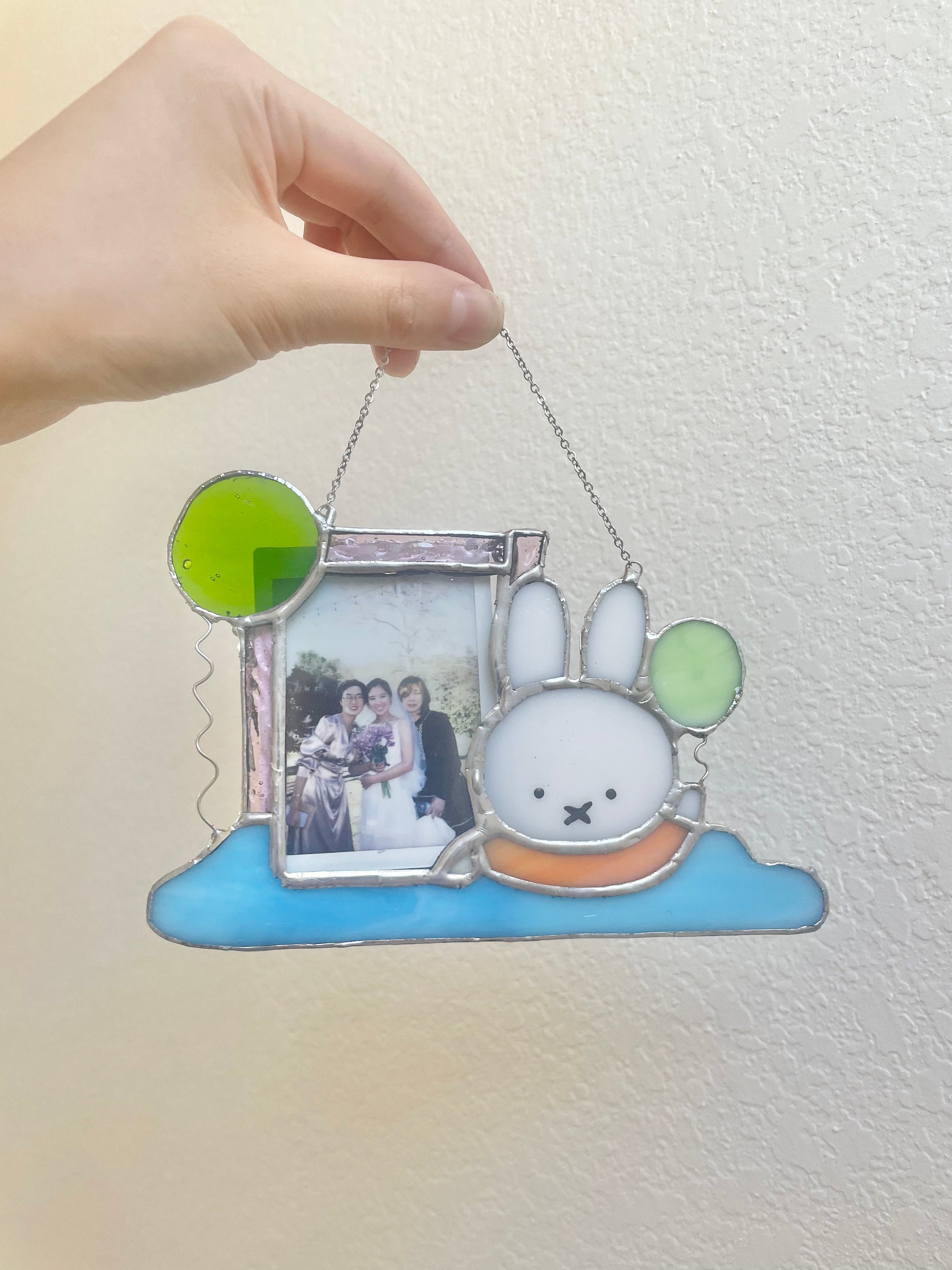 Floating Miffy Polaroid Photo Frame Stained Glass Sun Catcher - Etsy