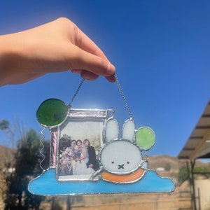 Floating Miffy Polaroid Photo Frame Stained Glass Sun Catcher - Etsy