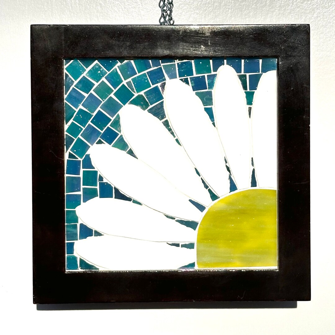 Upcycled Wood With Mosaic Inlay Daisy Flower - Etsy