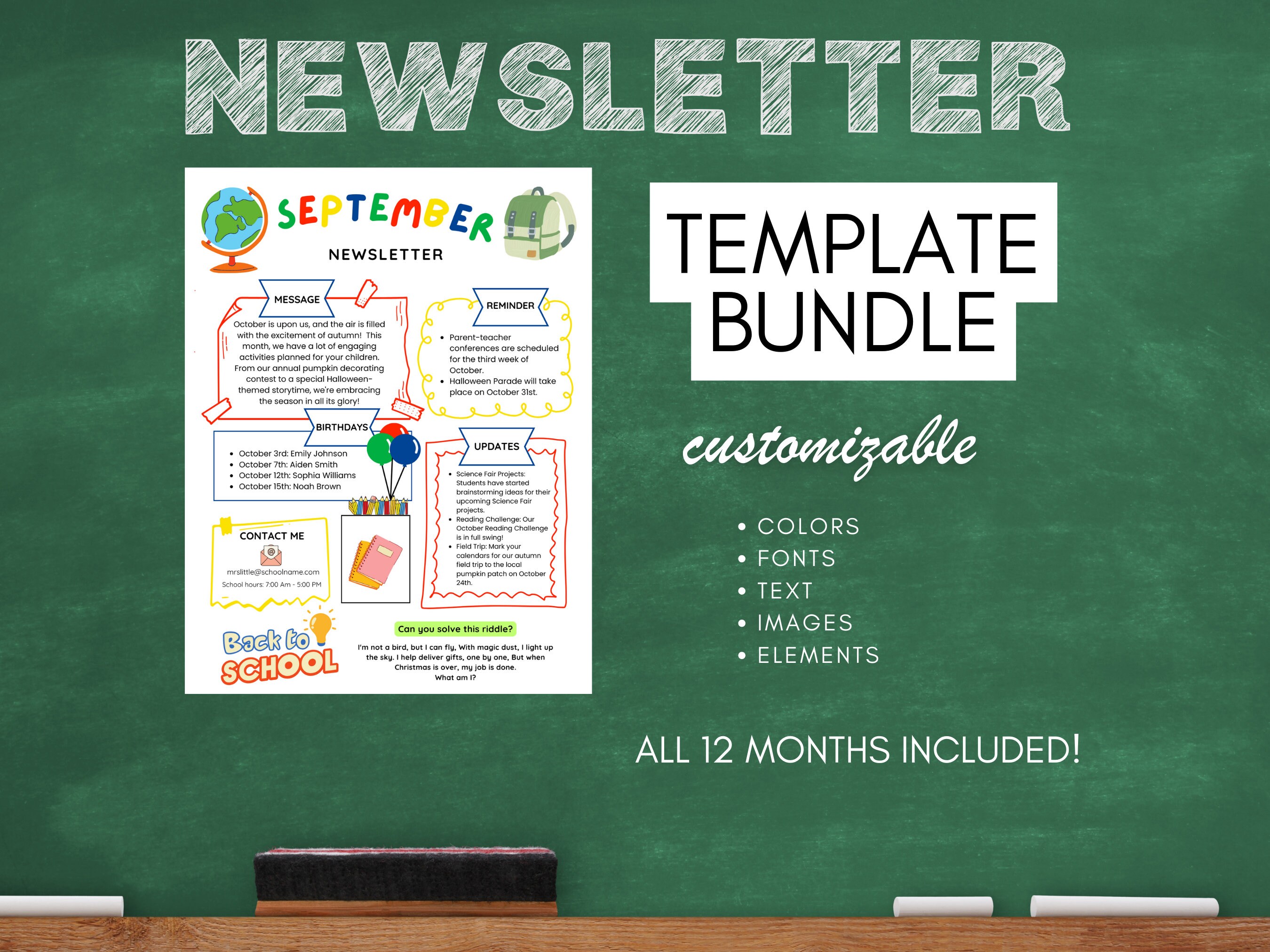 Teacher Newsletter Template, Teacher Newsletter, Parent Teacher ...
