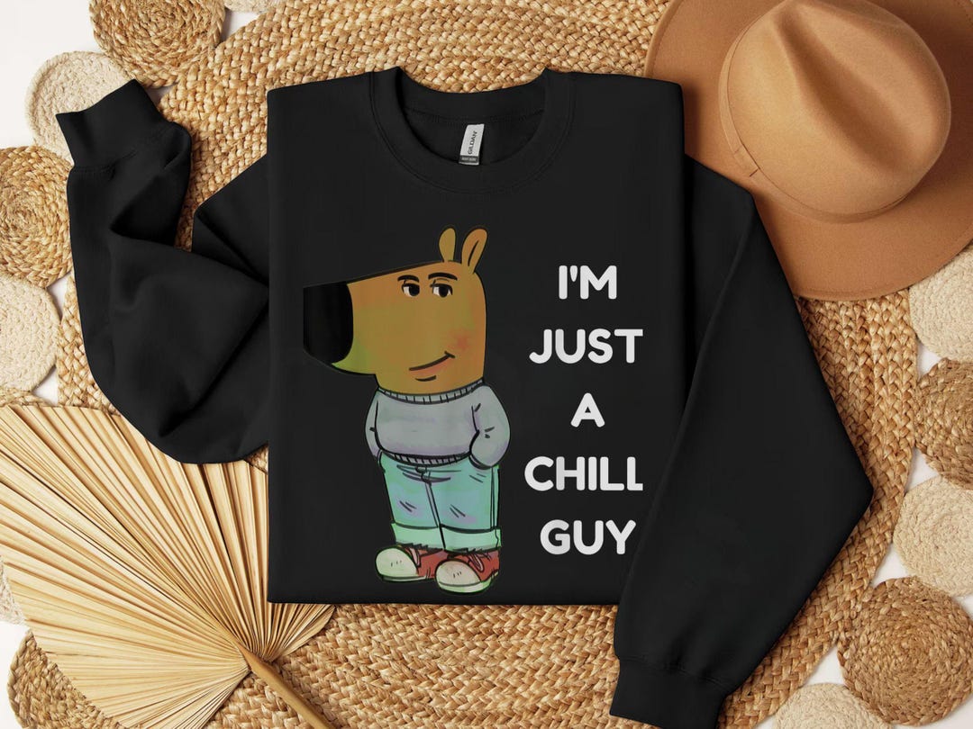 I'm Just A Chill Guy Sweatshirt, Viral Dog Cartoon Sweatshirt, Funny ...