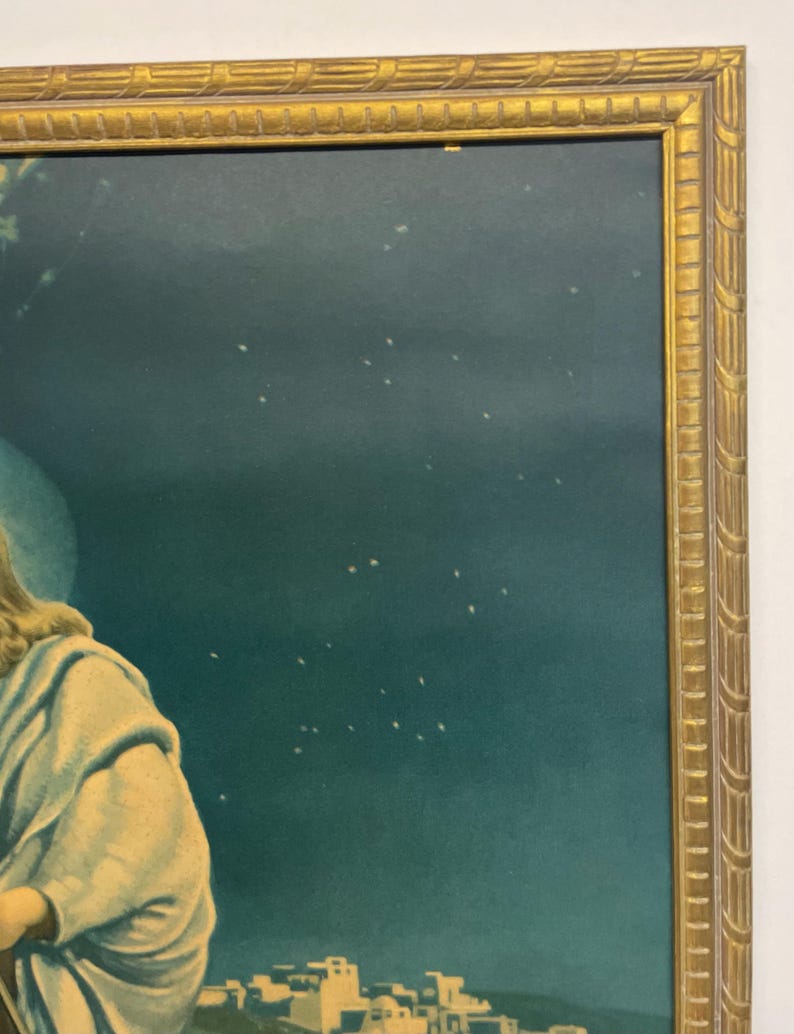 Vintage 'christ Knocking' Lithograph, W. Victor Guinness, Gold Frame - Etsy