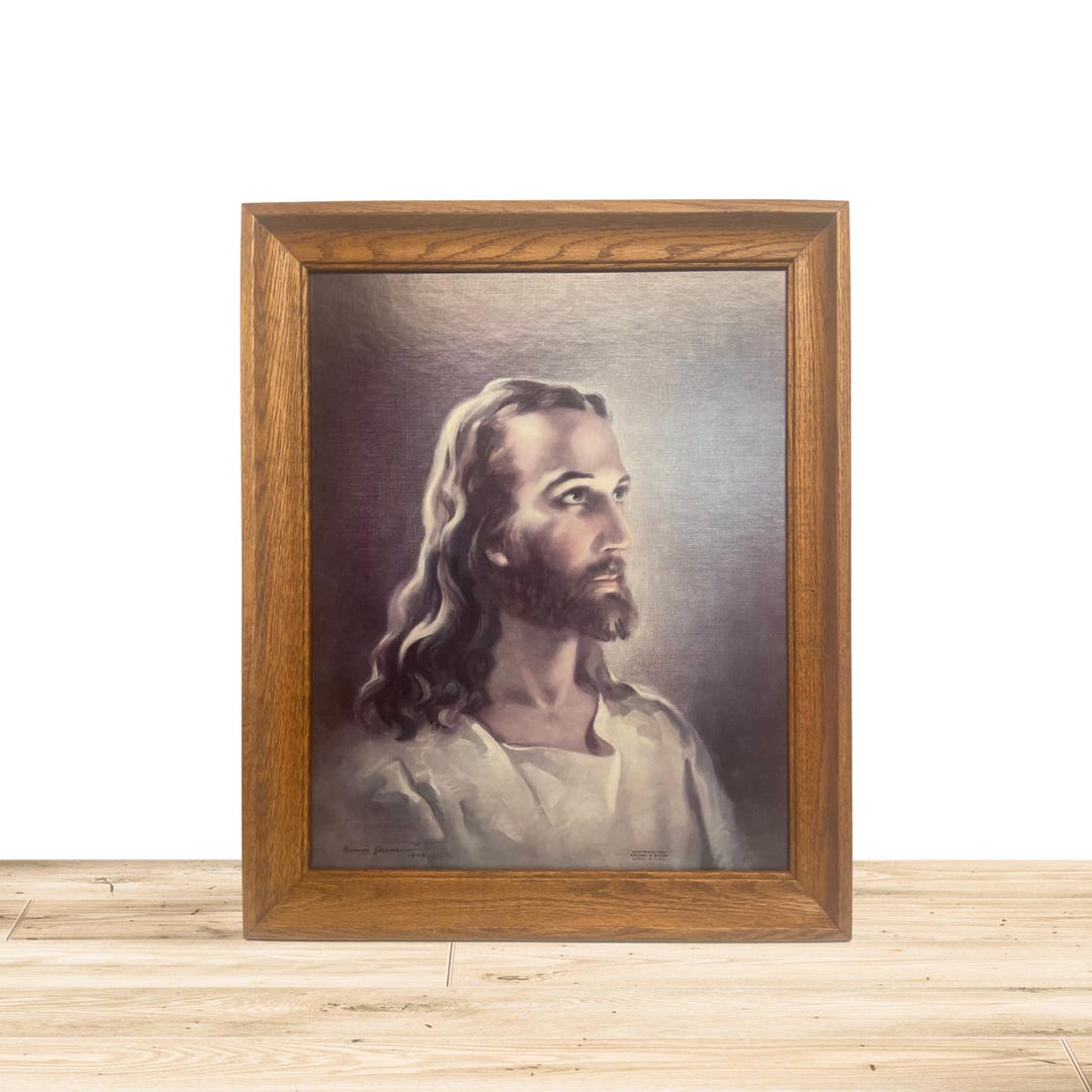 Framed "head of Christ" Print by Warner Sallman (1940) - Religious Art ...