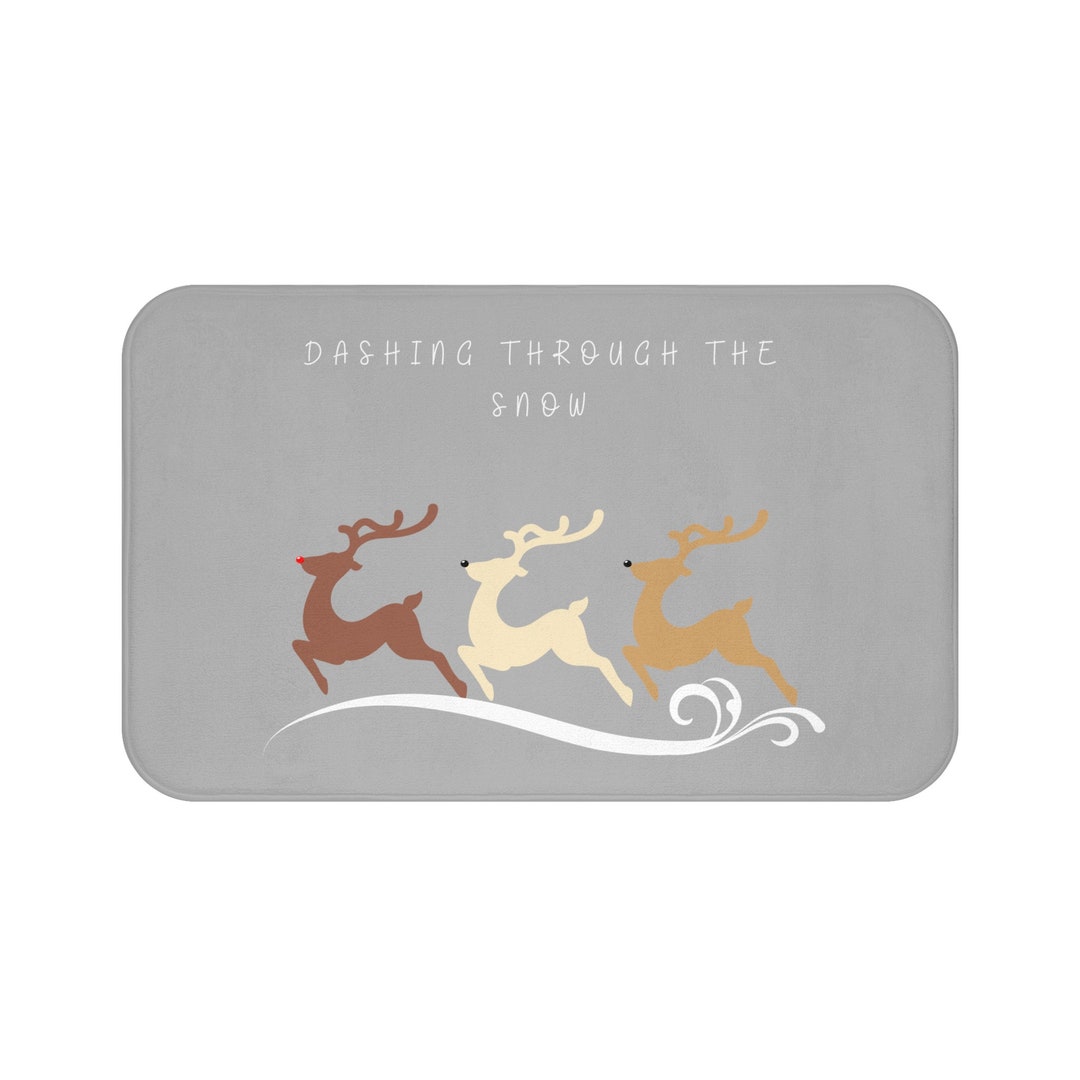 CHRISTMAS Dashing Through the Snow Decor Bathroom Bath Mat - Etsy